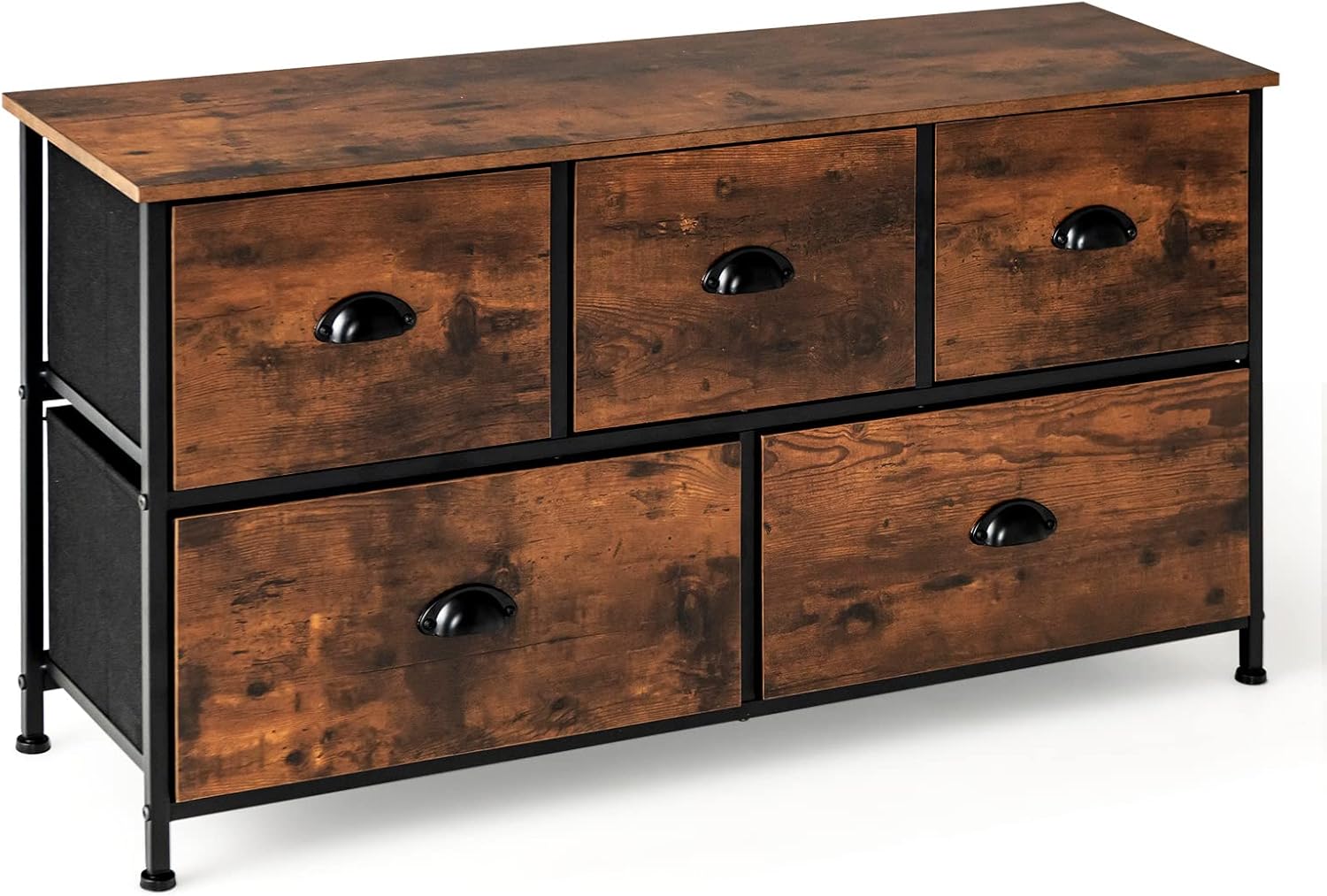 Amazon.com: GOFLAME Dresser with 5 Drawers, Chest of Drawers with ...
