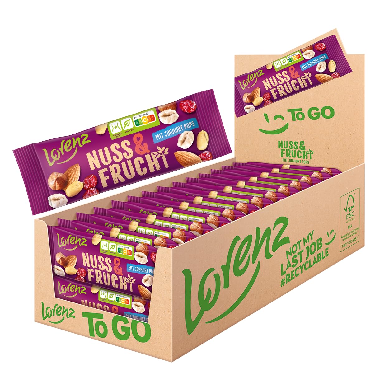 Lorenz Snack World Nuss & Frucht mit Joghurt Pops 40g, 28er Pack, 1 ...