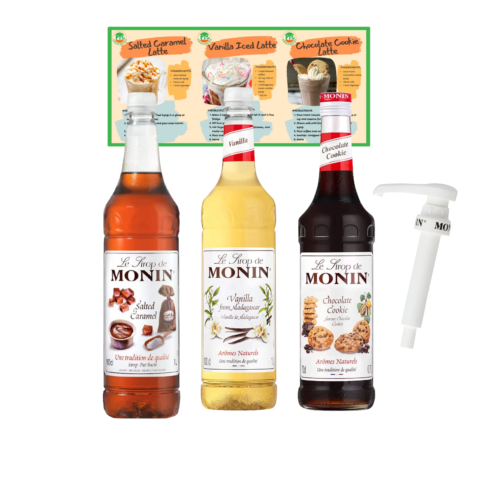 Buy Coffee Bundle Includes Monin Premium Vanilla (1L), Chocolate Cookie ...