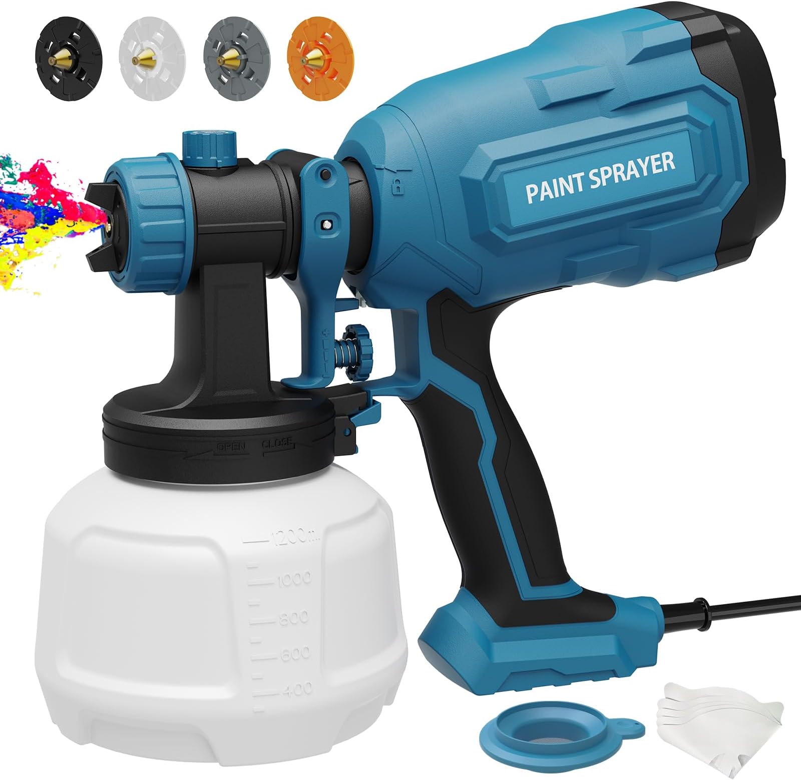 ELPIDIO Paint Sprayer, 700W HVLP Electric Spray Paint Gun, with ...