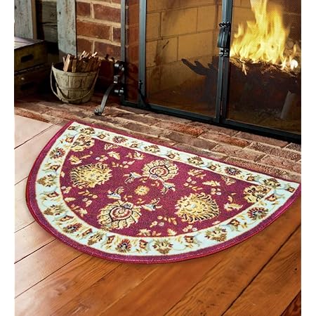 Amazon.com: COTTON CRAFT Pure Wool Fireplace Rug - Half Moon Hearth ...
