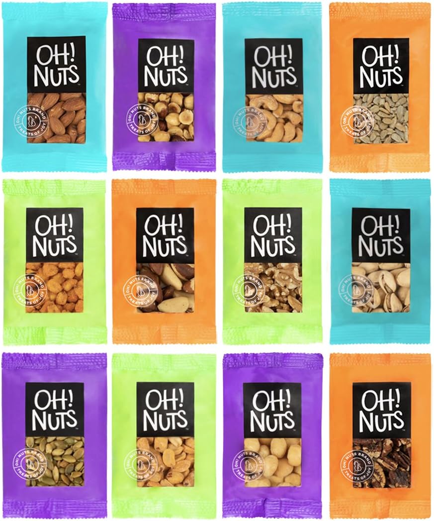 Amazon.com : Oh! Nuts 12 Individual Nuts & Seeds Healthy Variety Snack ...