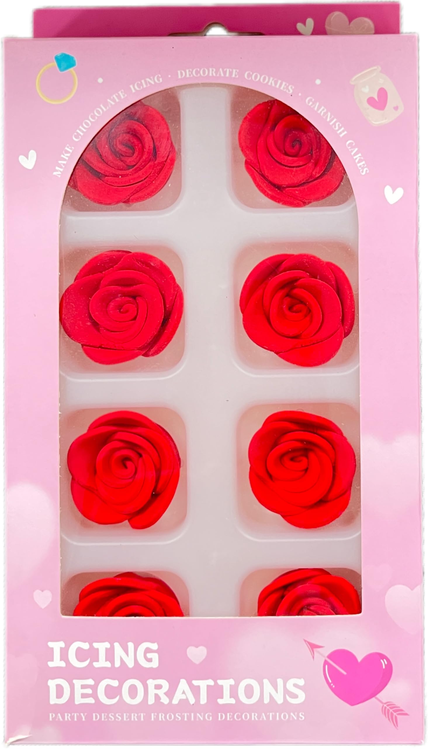 Amazon.com: Gevog Edible Red Rose Sprinkles Valentine's Day Cake ...