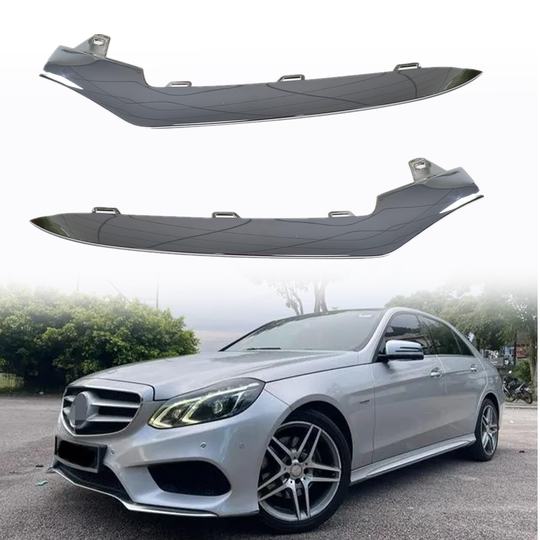 Amazon.com: XQSMWF 1 Pair Left & Right Front Bumper Chrome Trim Molding ...