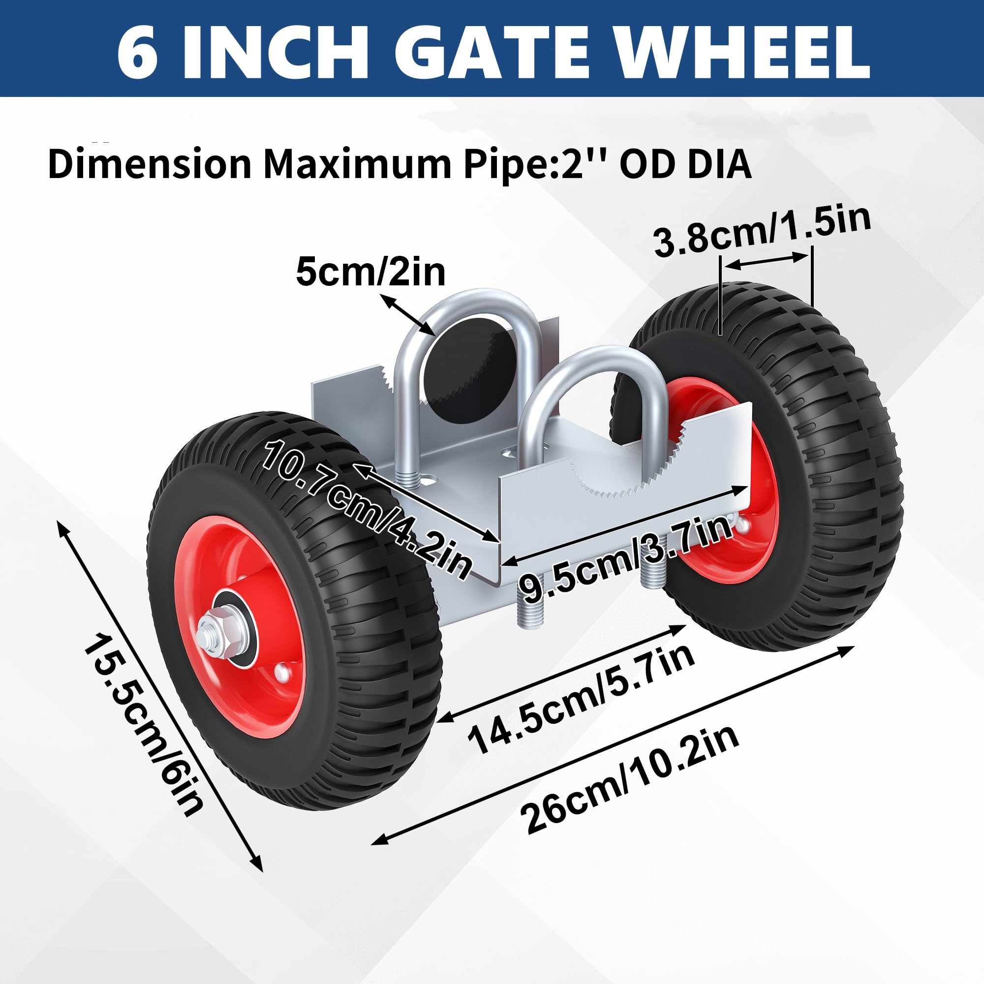 yeshine 6 Inch Rolling Gate Wheel 150mm Fence Gate Wheel Adjustable ...