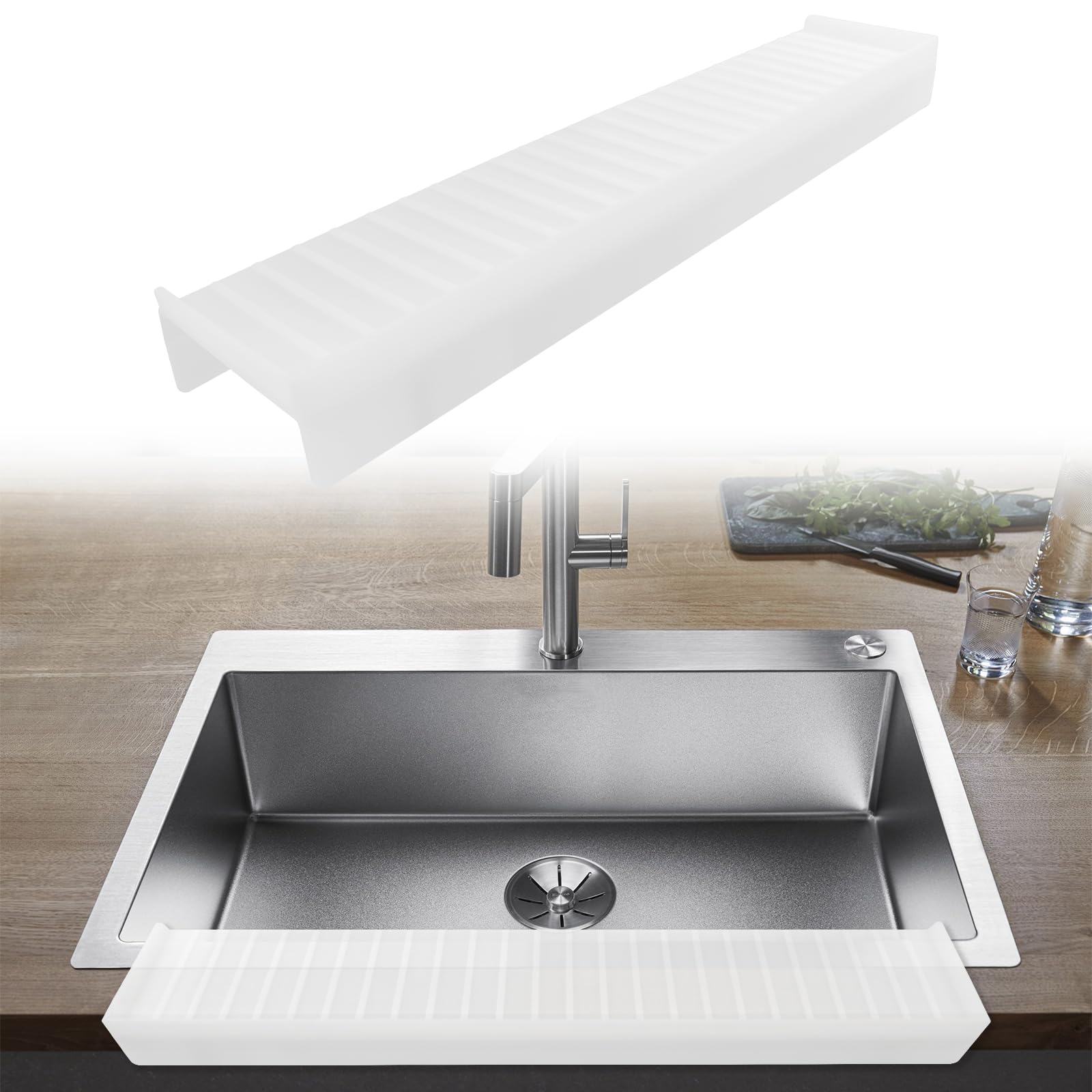 Kitchen Sink Edge Protector, Silicone Splash Guards Fits for 3.75-4 ...
