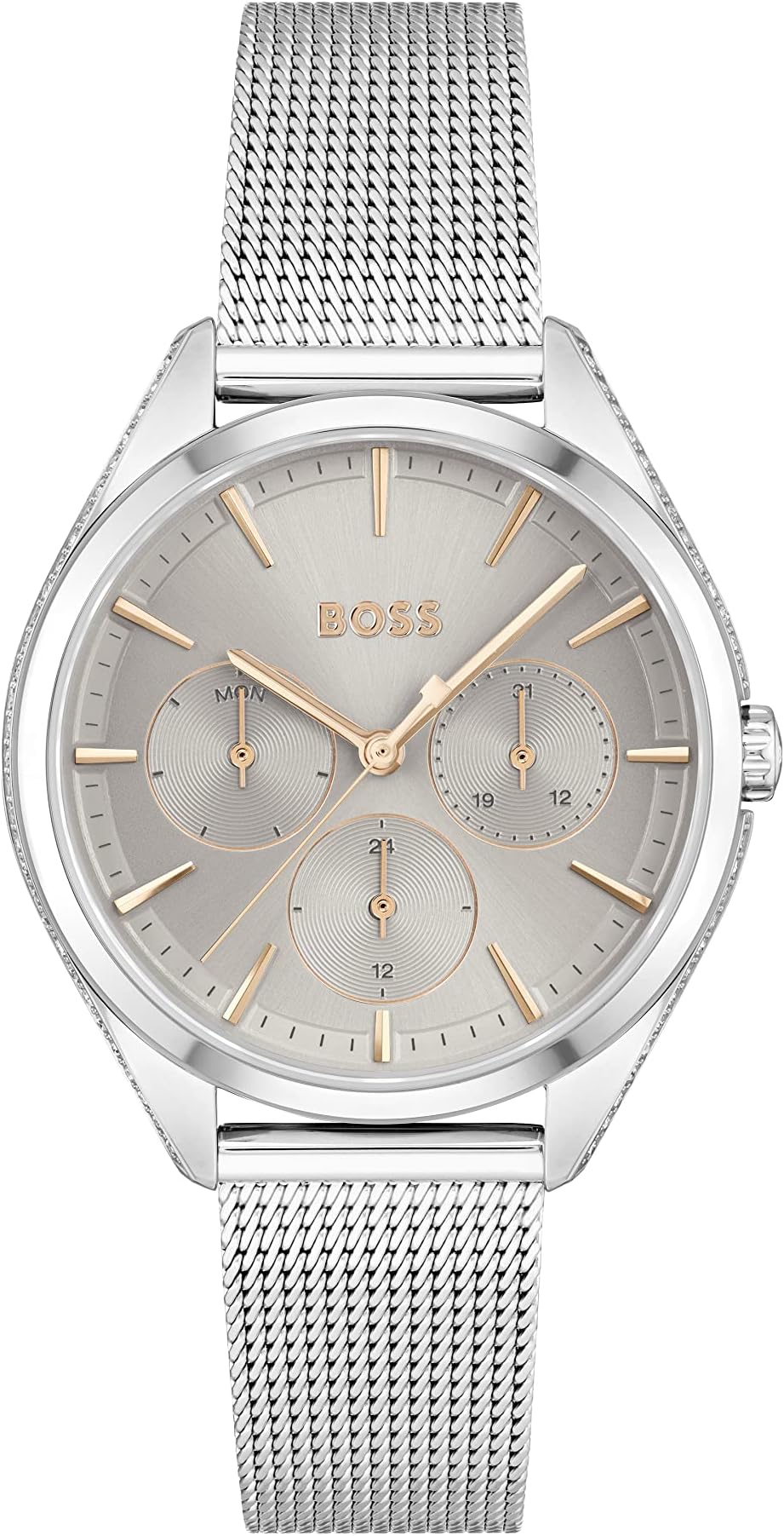 BOSS Multi Zifferblatt Quarz Uhr für Damen mit Edelstahlarmband ...