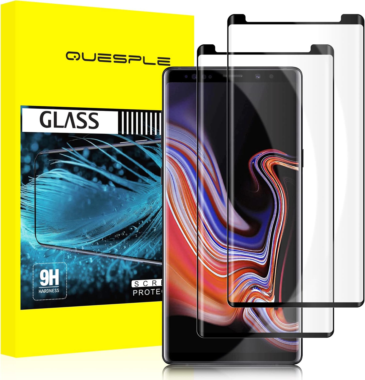 ZSYFFF Note 9 Screen Protector [2Pack], Note 9 Tempered Glass [3D ...