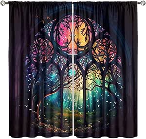 Amazon.com: Fantasy Castle Blackout Window Curtain, Arched Door Through ...