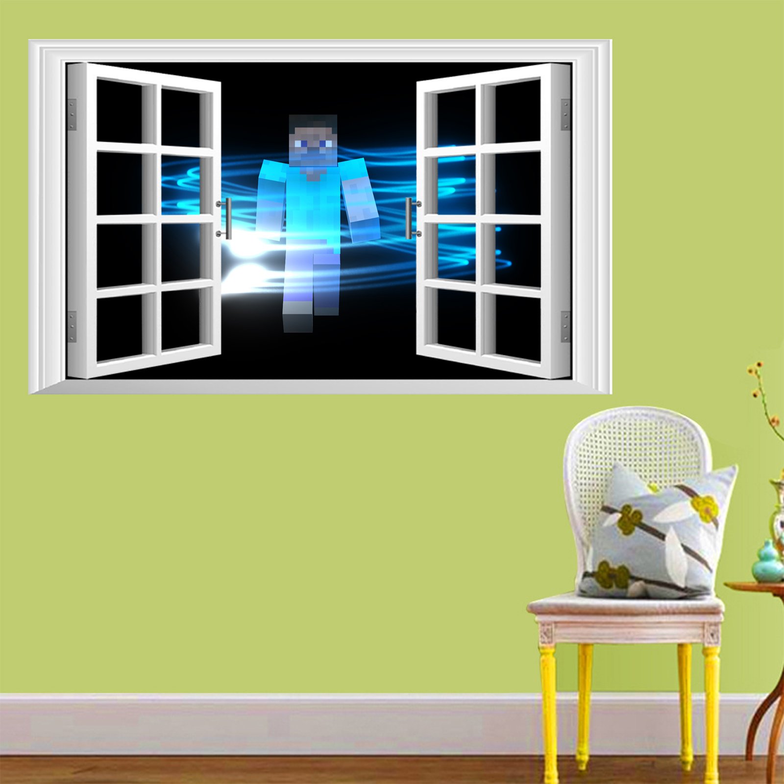 Gadgets Wrap Minecraft Wallpaper Mobs Fake Window Style Wall Decal ...