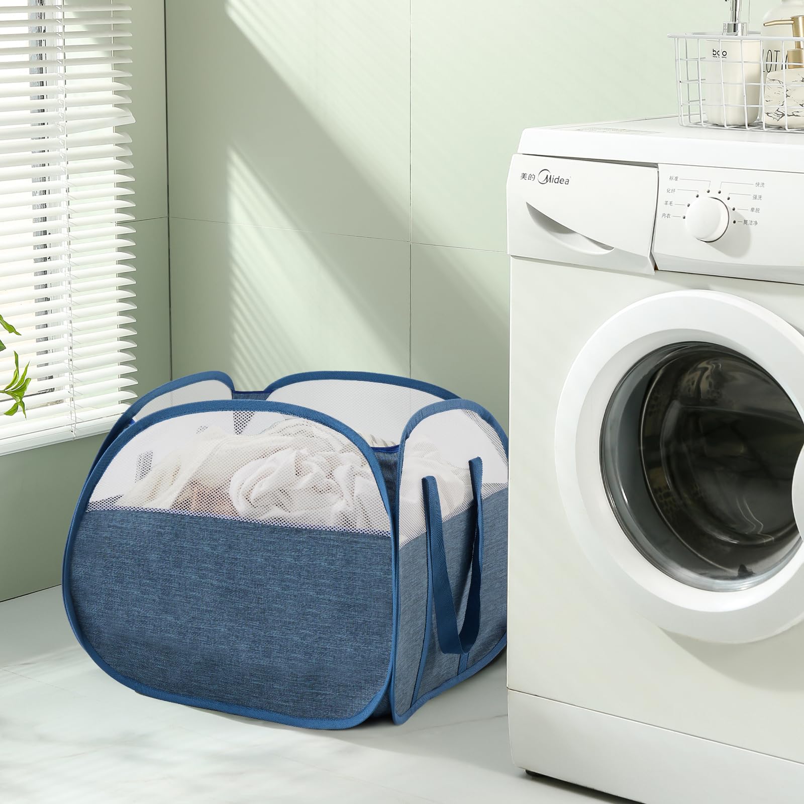 Snapklik.com : TECHMILLY Pop Up Foldable Laundry Basket, 90L Large ...