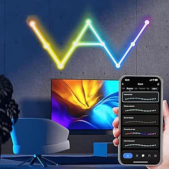 Ficontek WiFi RGB Wall Light, DIY Splicing Decor Light Bars, 16M ...