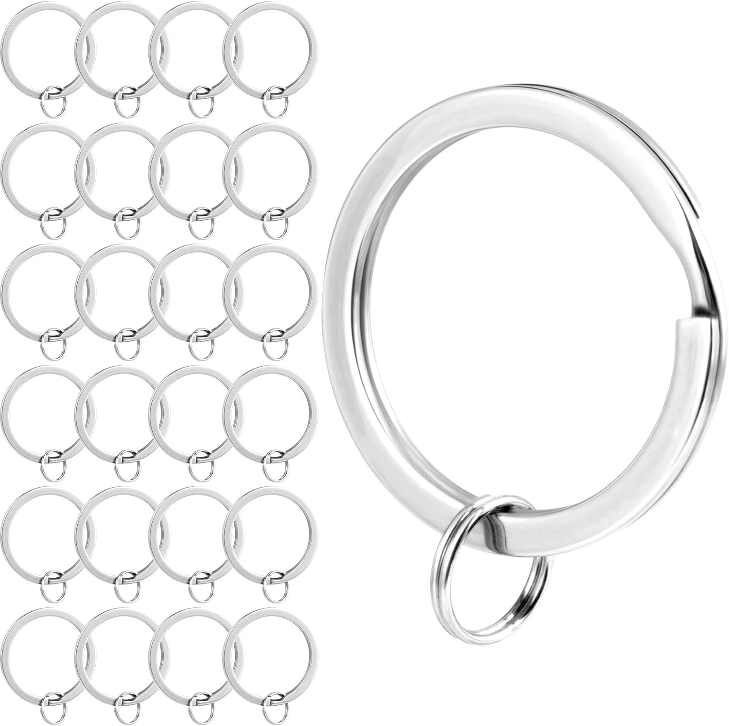SmallCat 25 Sets Heavy Duty Keychain Rings, 0.98 Inch Stainless Steel ...