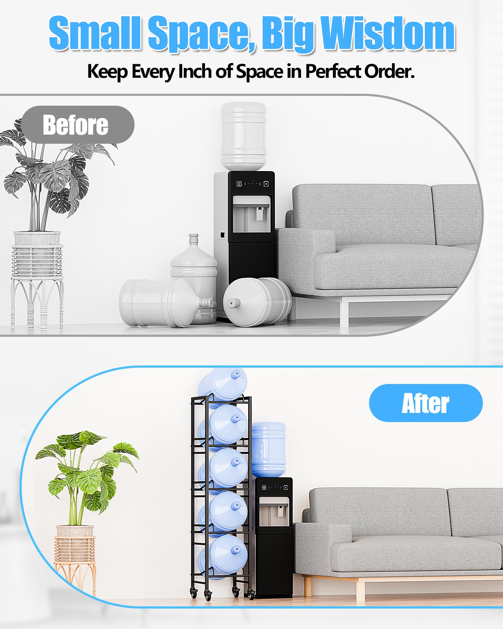 Snapklik.com : Vorshape 5 Gallon Water Jug Holder, Movable 5 Tier Heavy ...