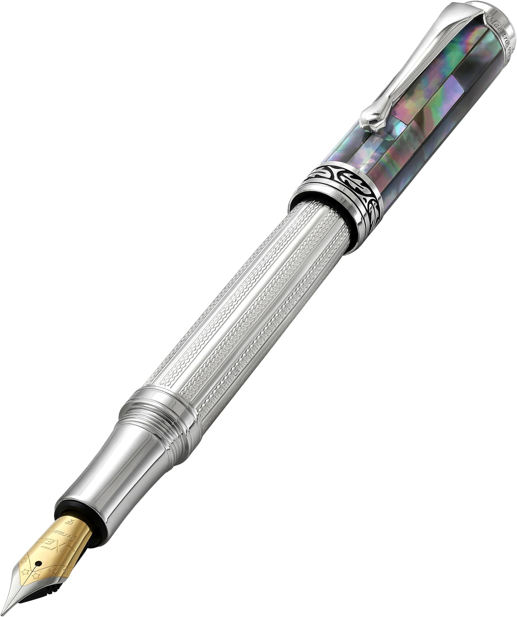 Xezo Maestro Solid 925 Sterling Silver Black Mother of Pearl Serialized ...