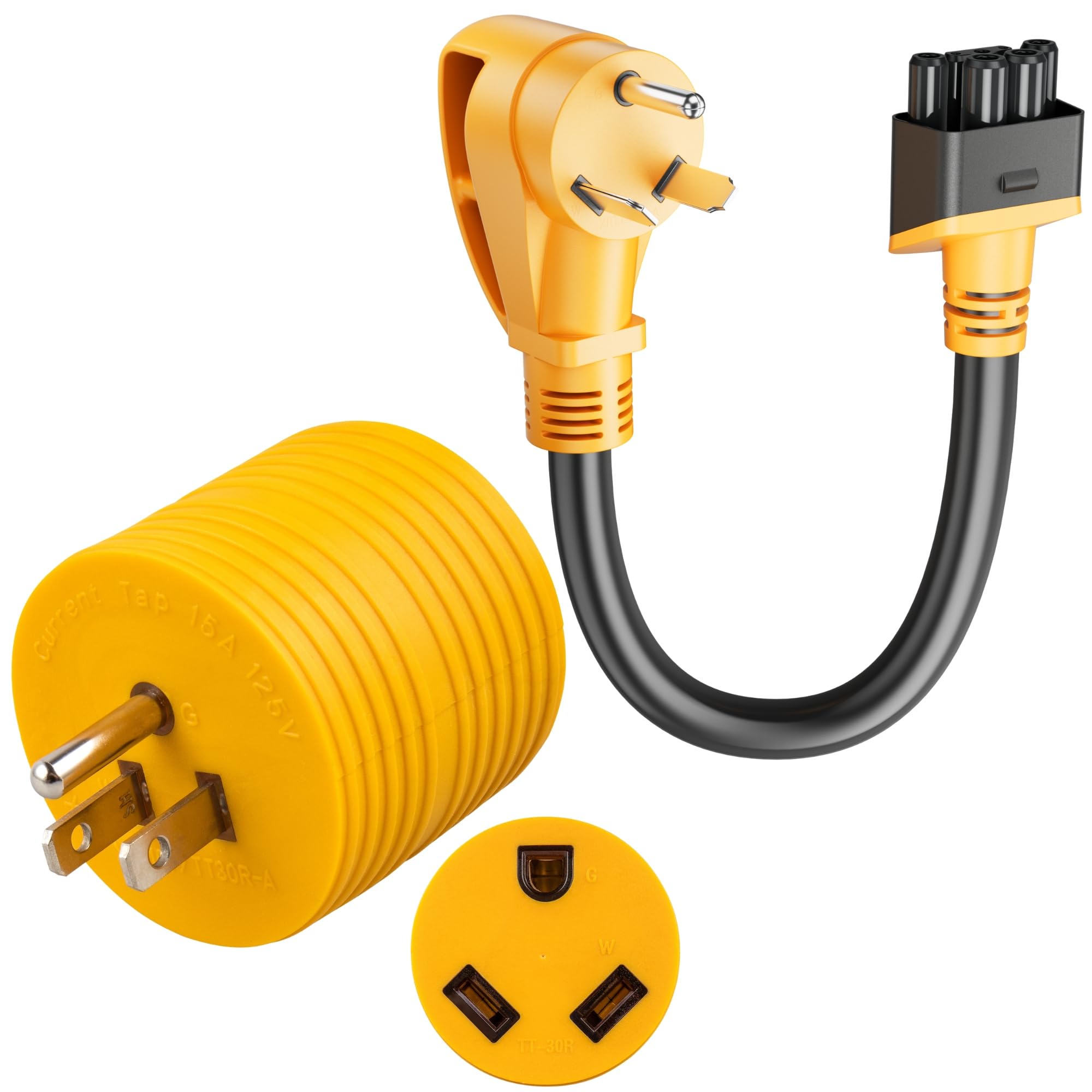 Amazon.com: 30 Amp to 110 Volt RV Adapter, NEMA 5-15P to TT-30R ...