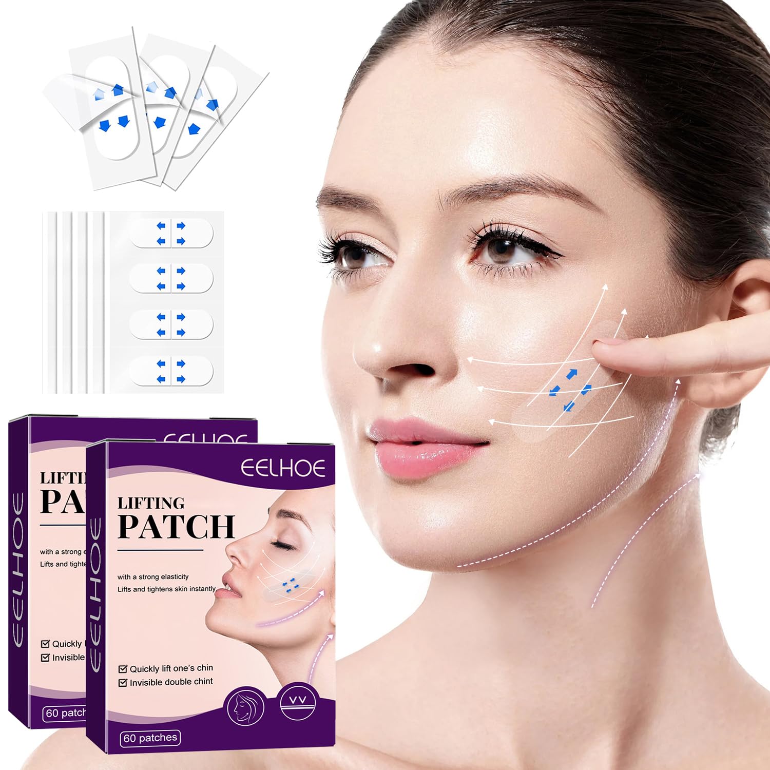 Amazon.com : Denir Bonee 120PCS Invisible Face Lifter Tape, Makeup ...