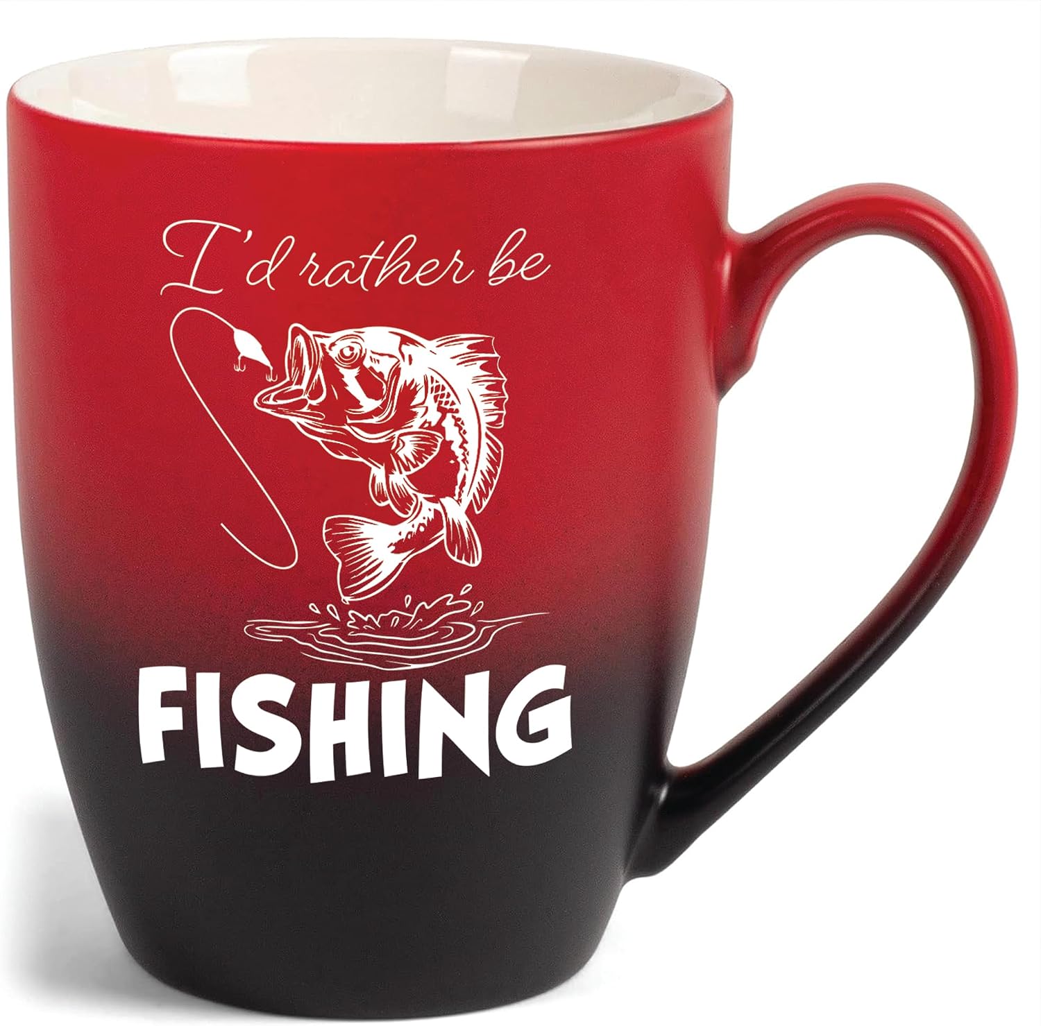 Amazon.com: Elanze Designs I'D Rather Be Fishing Two Toned Ombre Matte ...