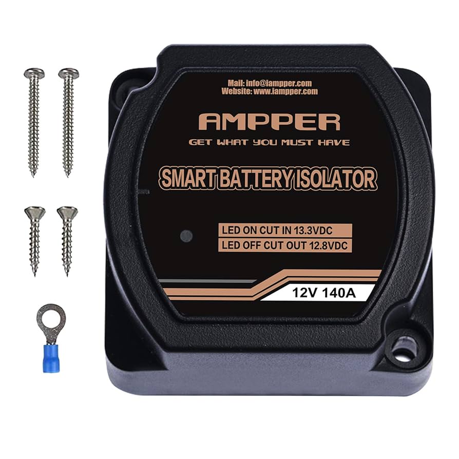 Smart Battery Isolator Dual Battery Isolator Kit, 12V 140Amp Voltage ...