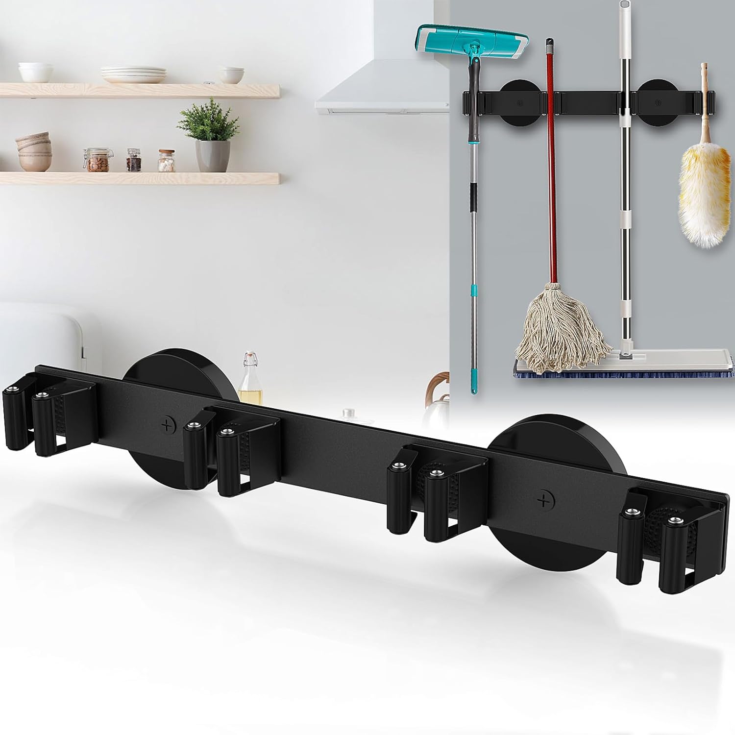 Amazon.com: YOKELILI Magnetic Mop Broom Holder, Strong Non Slip ...
