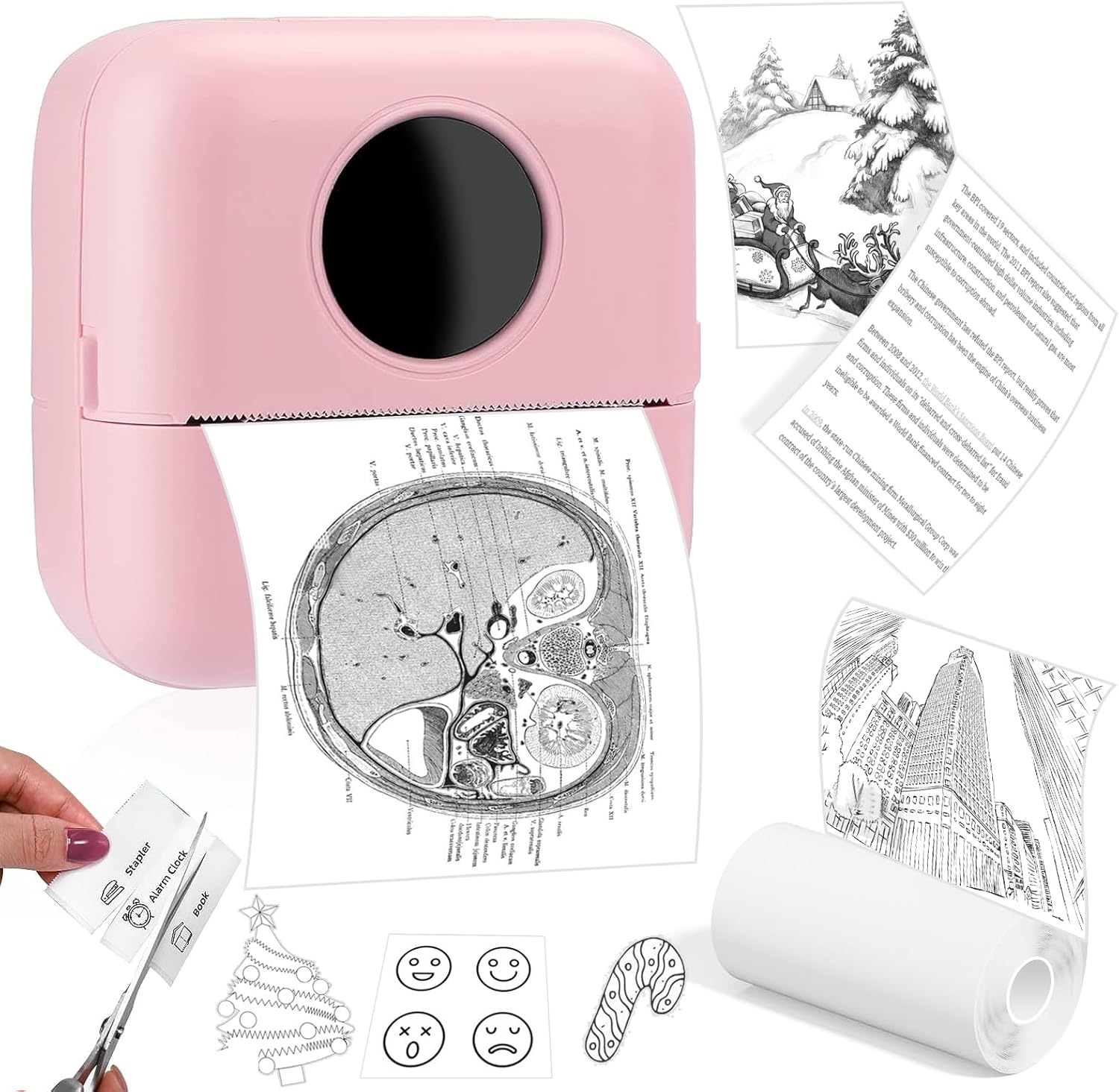 Amazon.com: Sticker Printer Machine - Inkless Note Maker, Portable ...