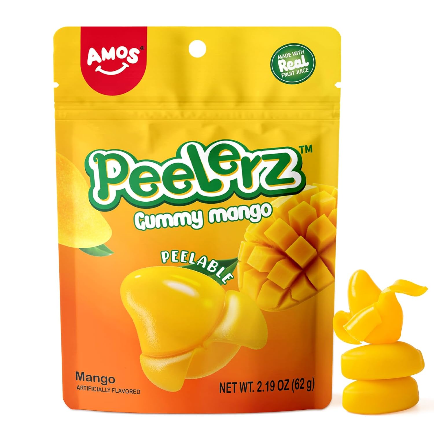 Amazon.com : Amos Peelerz Mango Gummy Candy, Peeleble Gummy Mango ...
