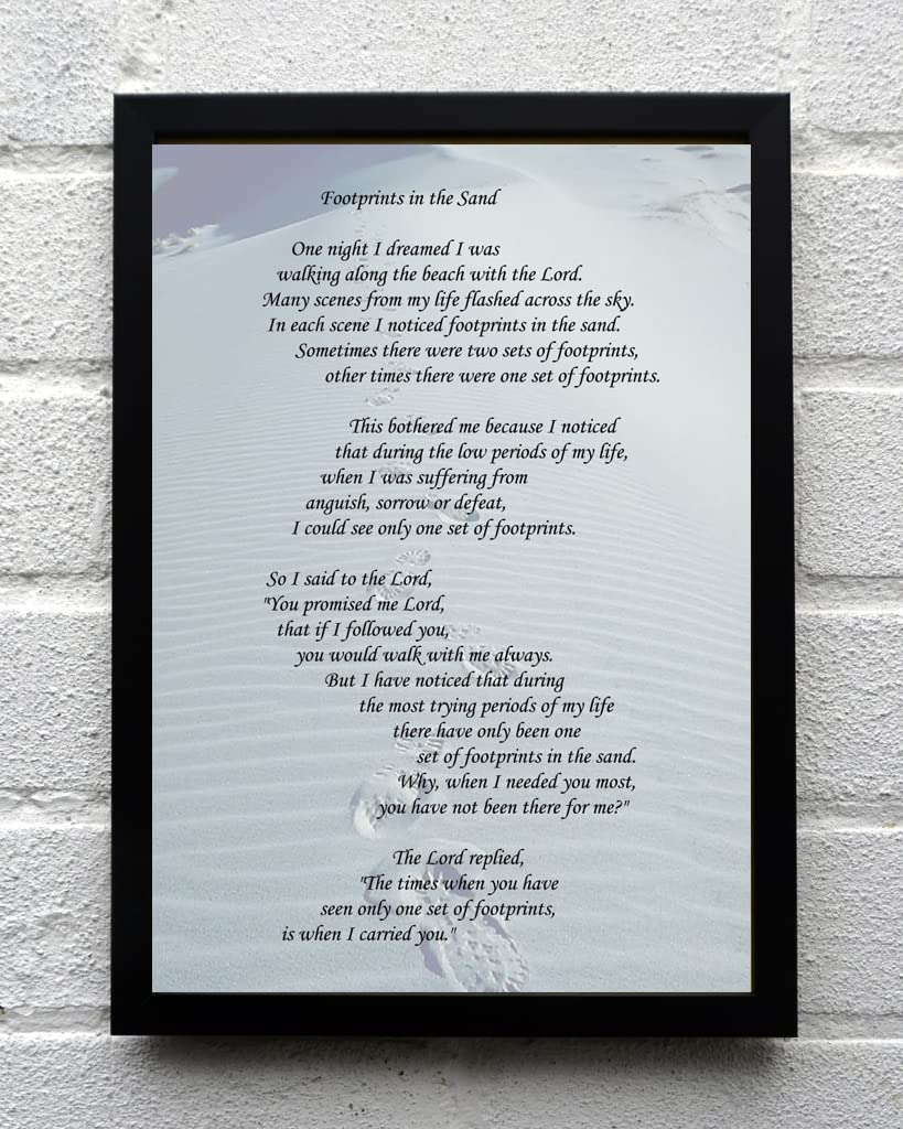 Footprints In The Sand Strength And Hope Poem A4 Keepsake | Desertcart ...