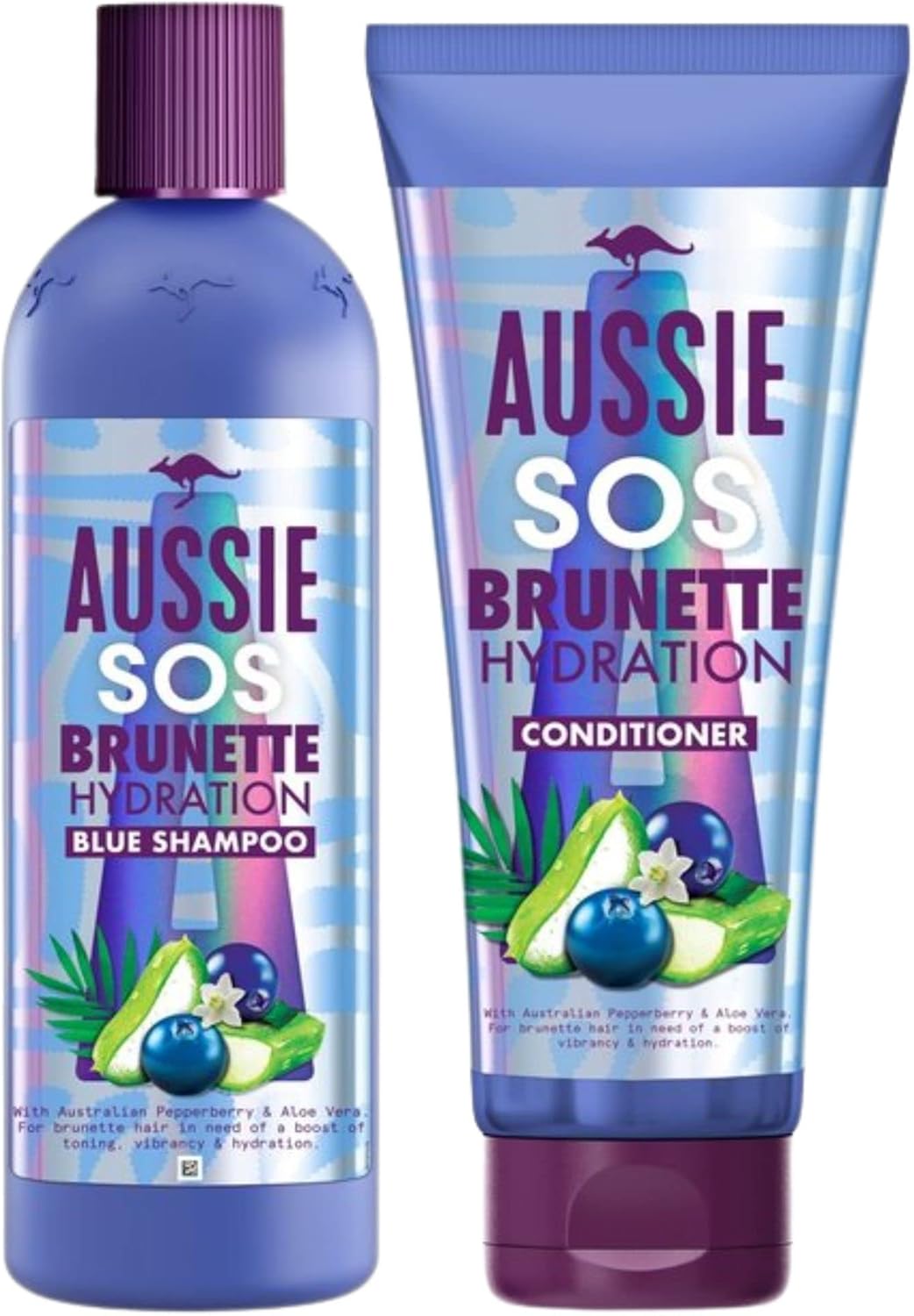 Brunette Hydration Aussie SOS Blue Shampoo (290ml) & Conditioner (200ml ...