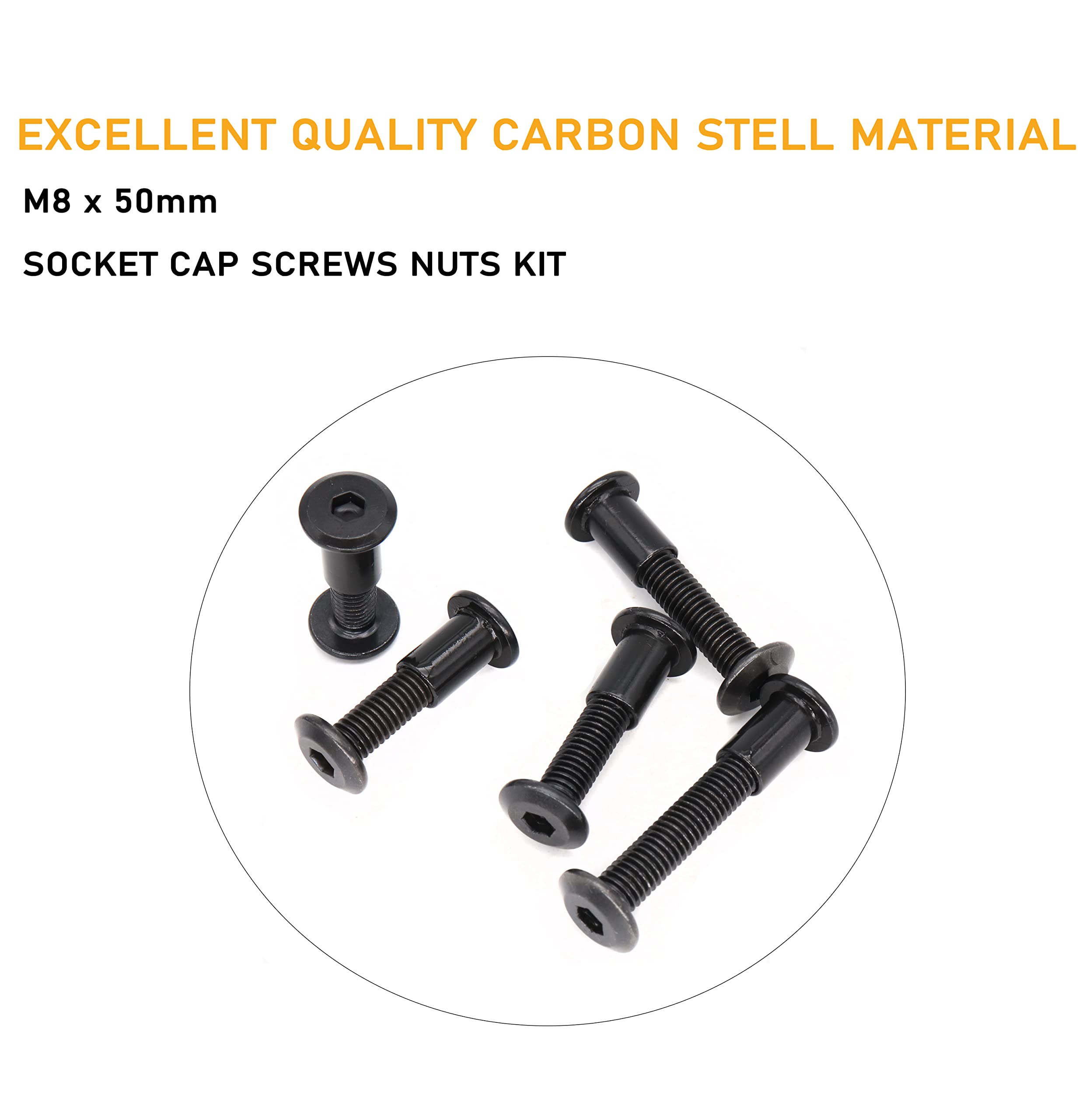 Snapklik.com : 10pcs M8 X 50mm Countersunk Rivet Socket Cap Connecting ...
