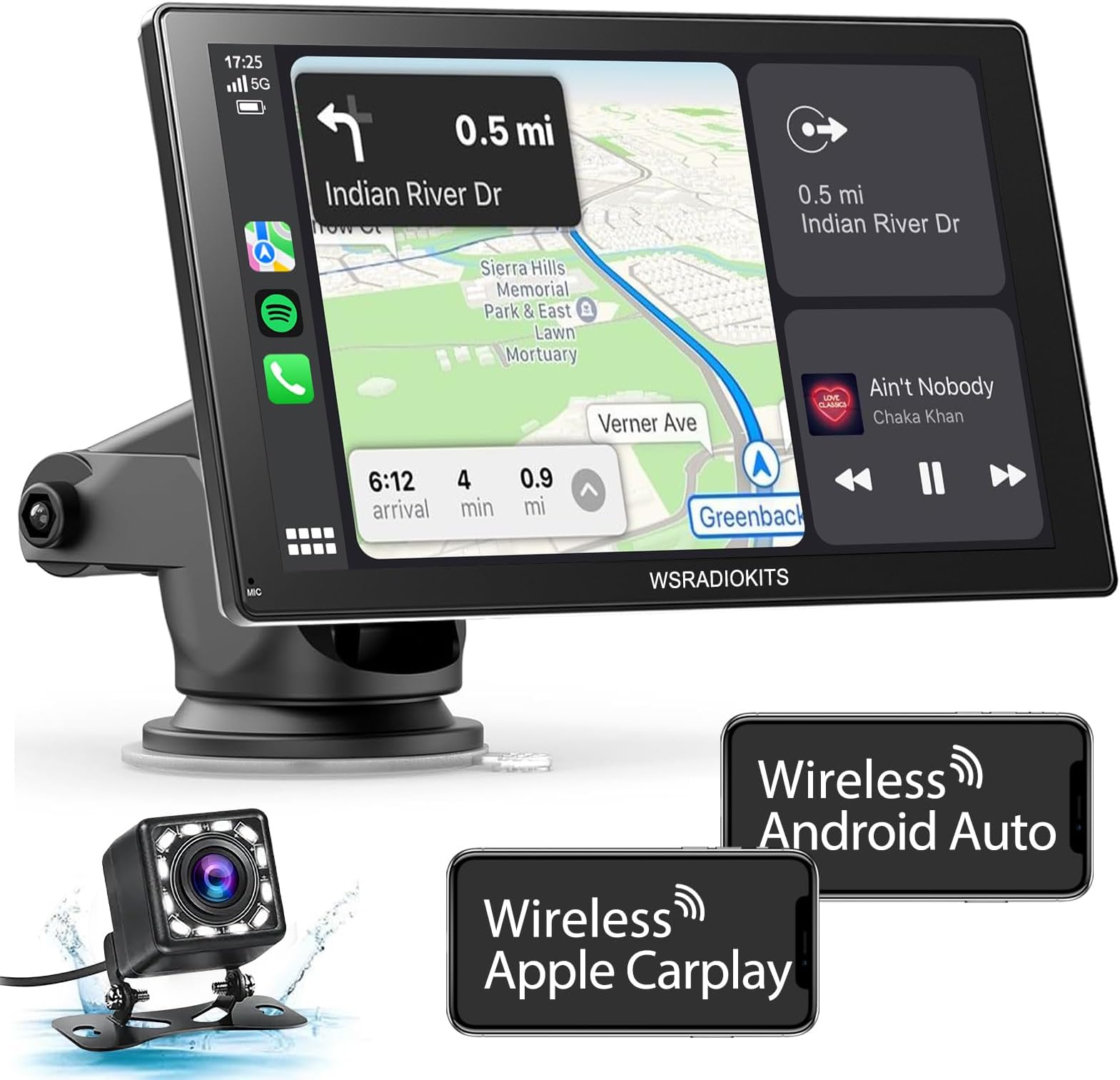 Amazon.com: Wireless CarPlay Touchscreen with Backup Camera: Portable ...