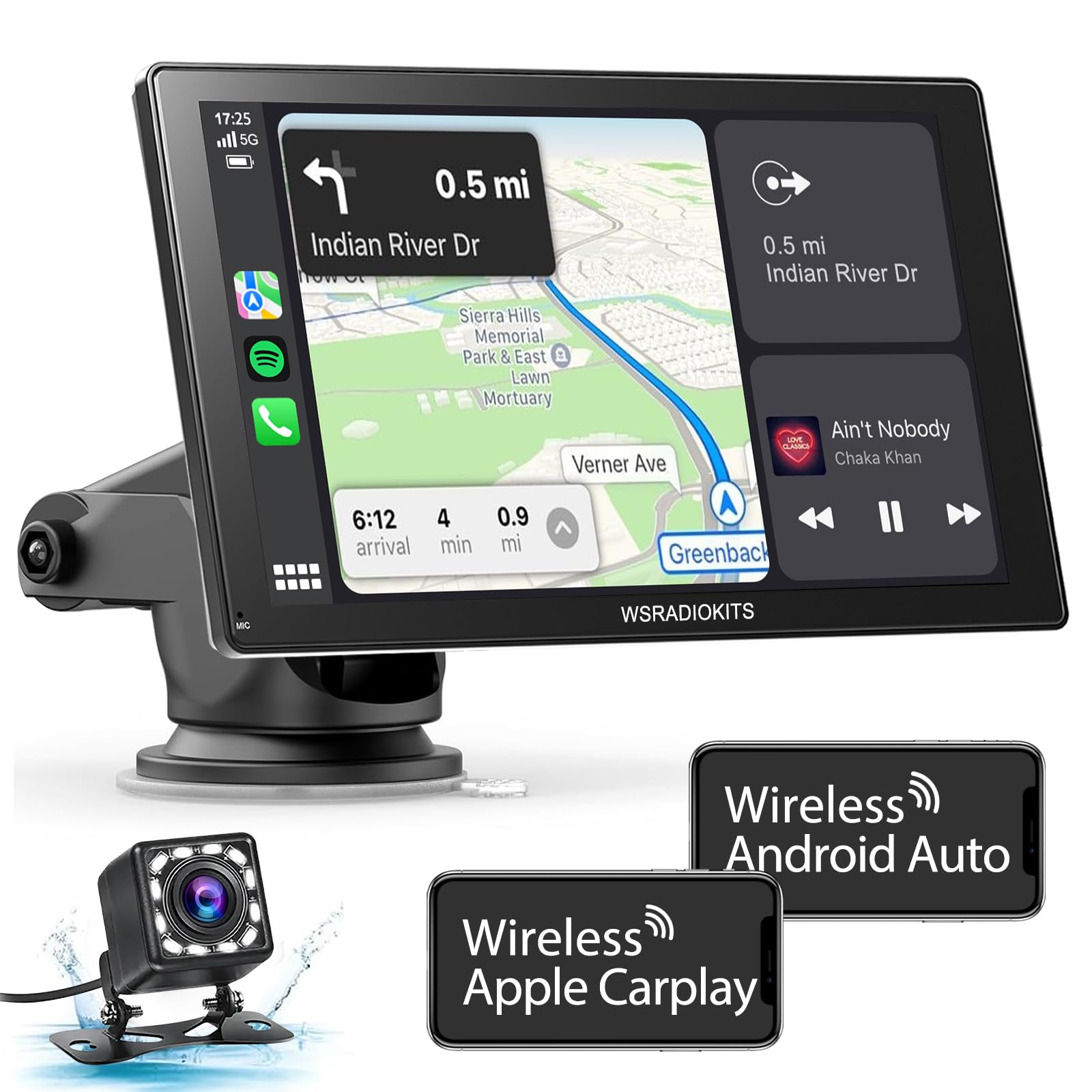 Amazon.com: Wireless Carplay Touchscreen with Backup Camera: Portable ...