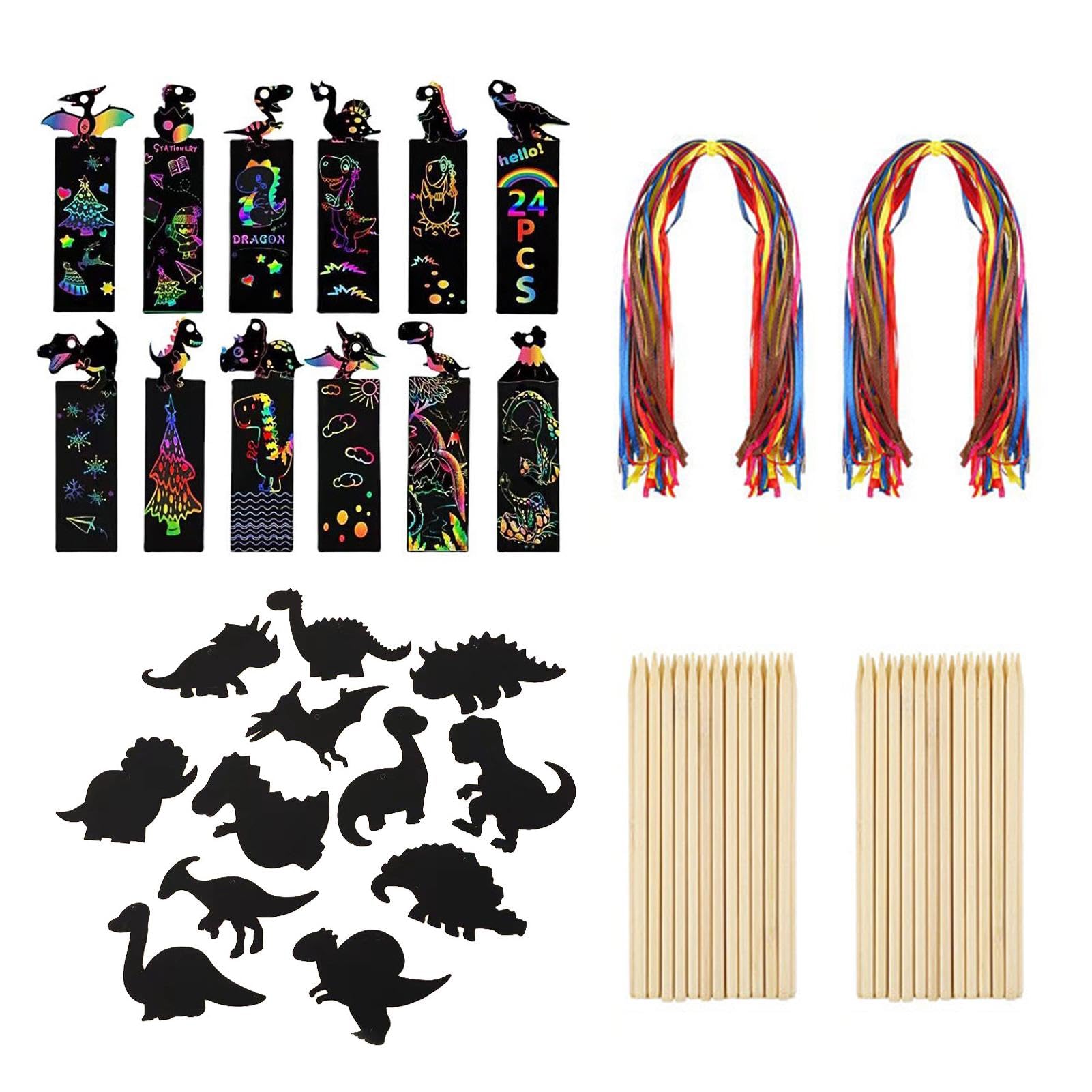 Rainbow Scratch Art for Kids, 48Pcs Magic Bookmark for Children ...