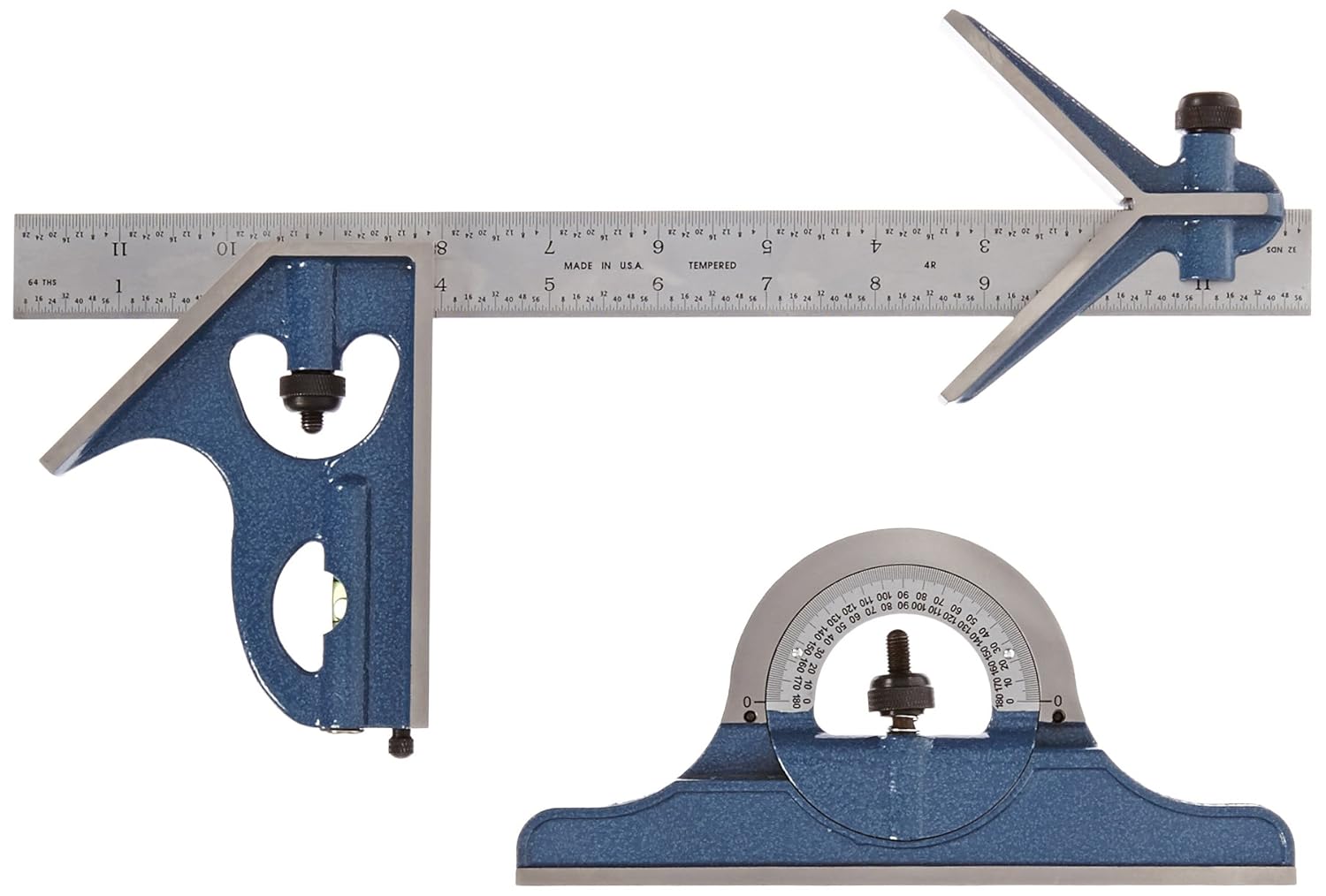 Fowler 52-385-012 Steel Combination Square Set Includes with Baked Blue ...