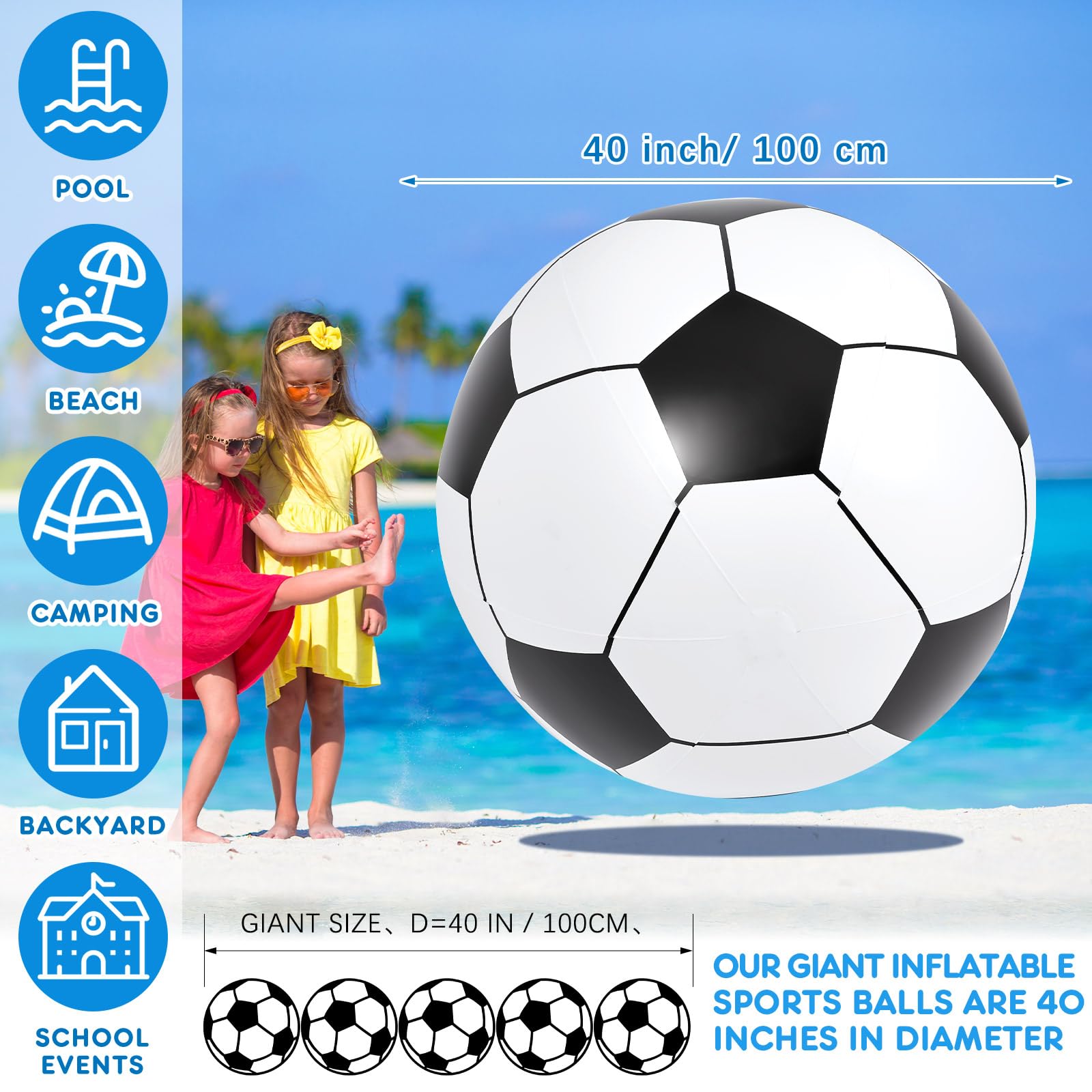 Snapklik.com : Lewtemi Giant Inflatable Sports Balls Large Inflatable ...