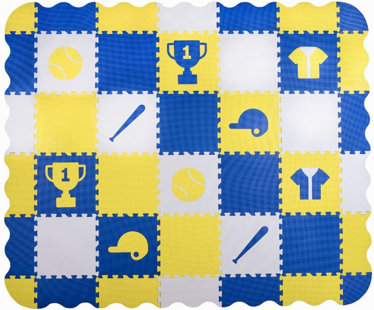 KOOTOYS Baseball Sports Baby Play Mat, Play Mats Tiles with Borders ...