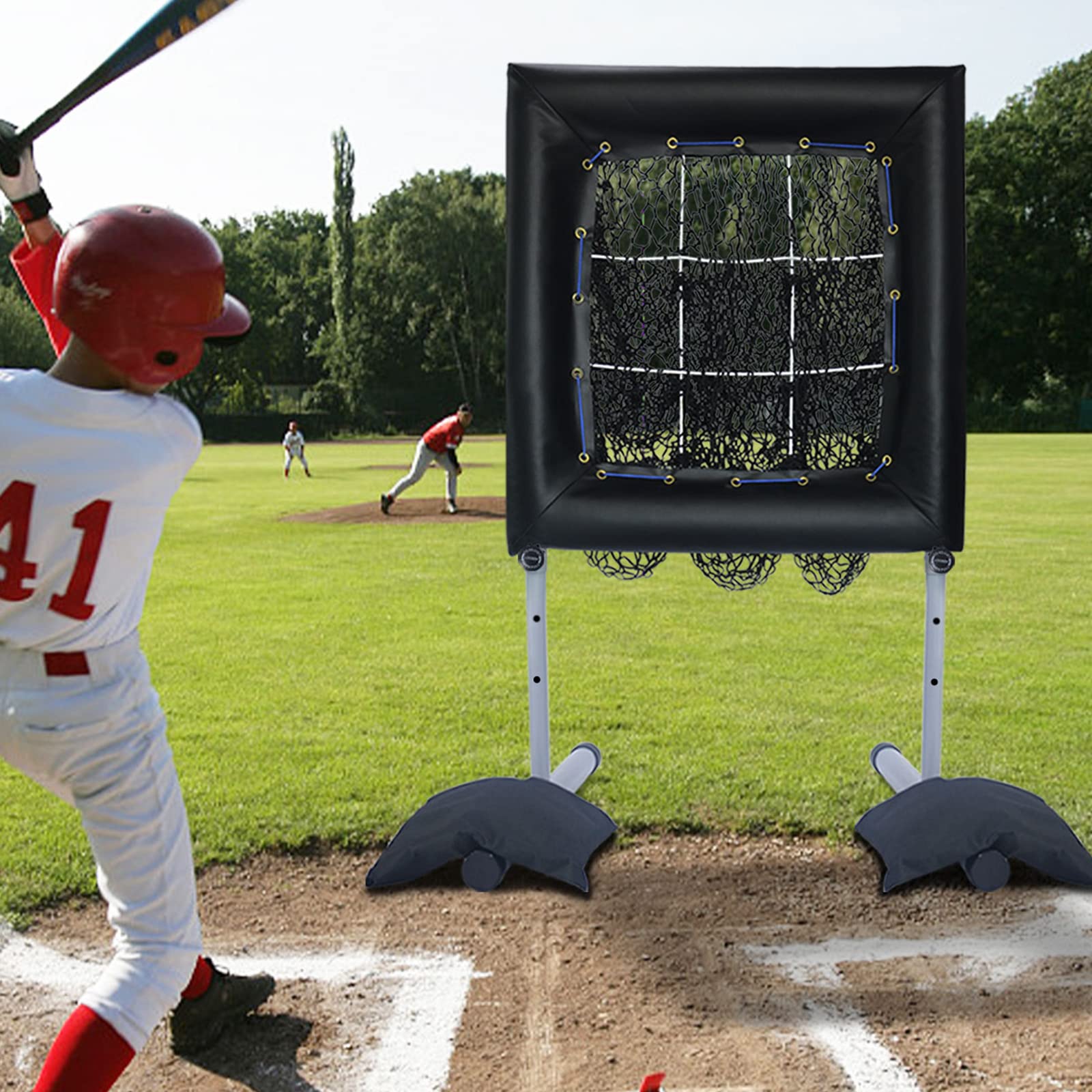 Volleyball Rebounder DTB Baseball Pitching Net & Batting Cage Backstop ...