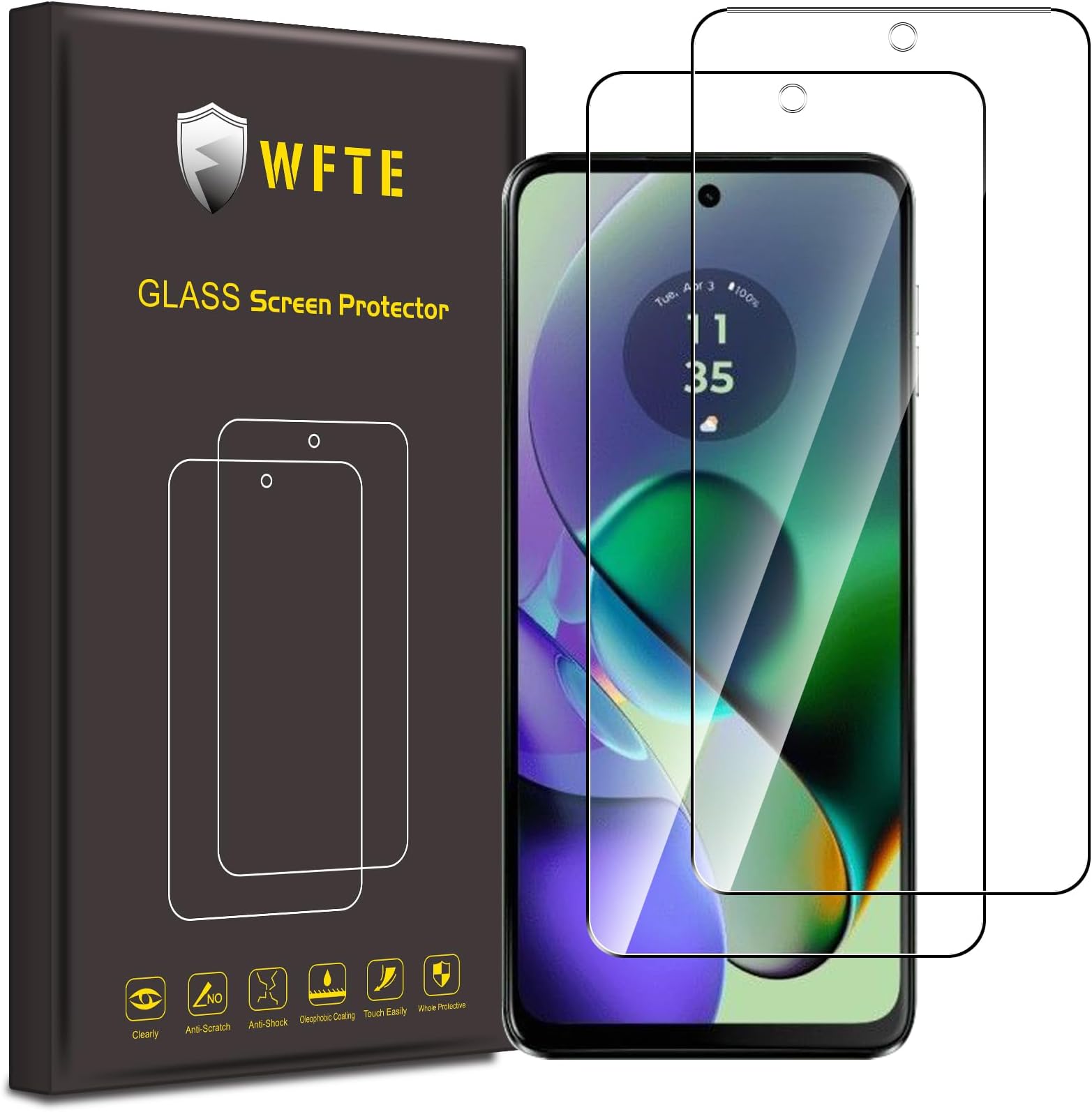 WFTE [2-Pack Screen Protector for Motorola Moto G84/G54/G14,Anti ...