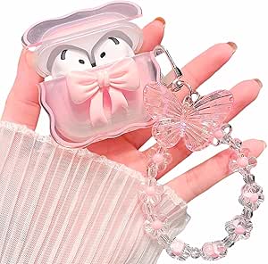 Amazon.com: MINSCOSE Compatible with AirPods 4 Clear Case,3D Bow Pattern Design with Cute ...