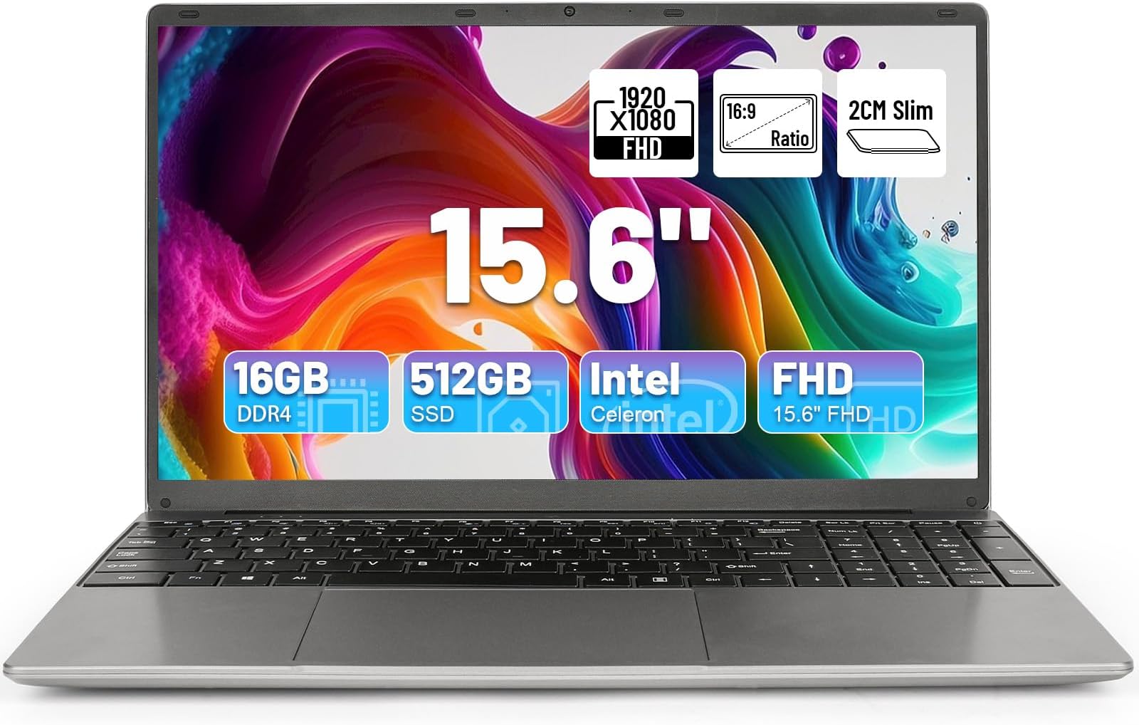 Amazon.com: AEEZO Laptop, 15.6 inch Laptop Computer, 1080P FHD Display ...