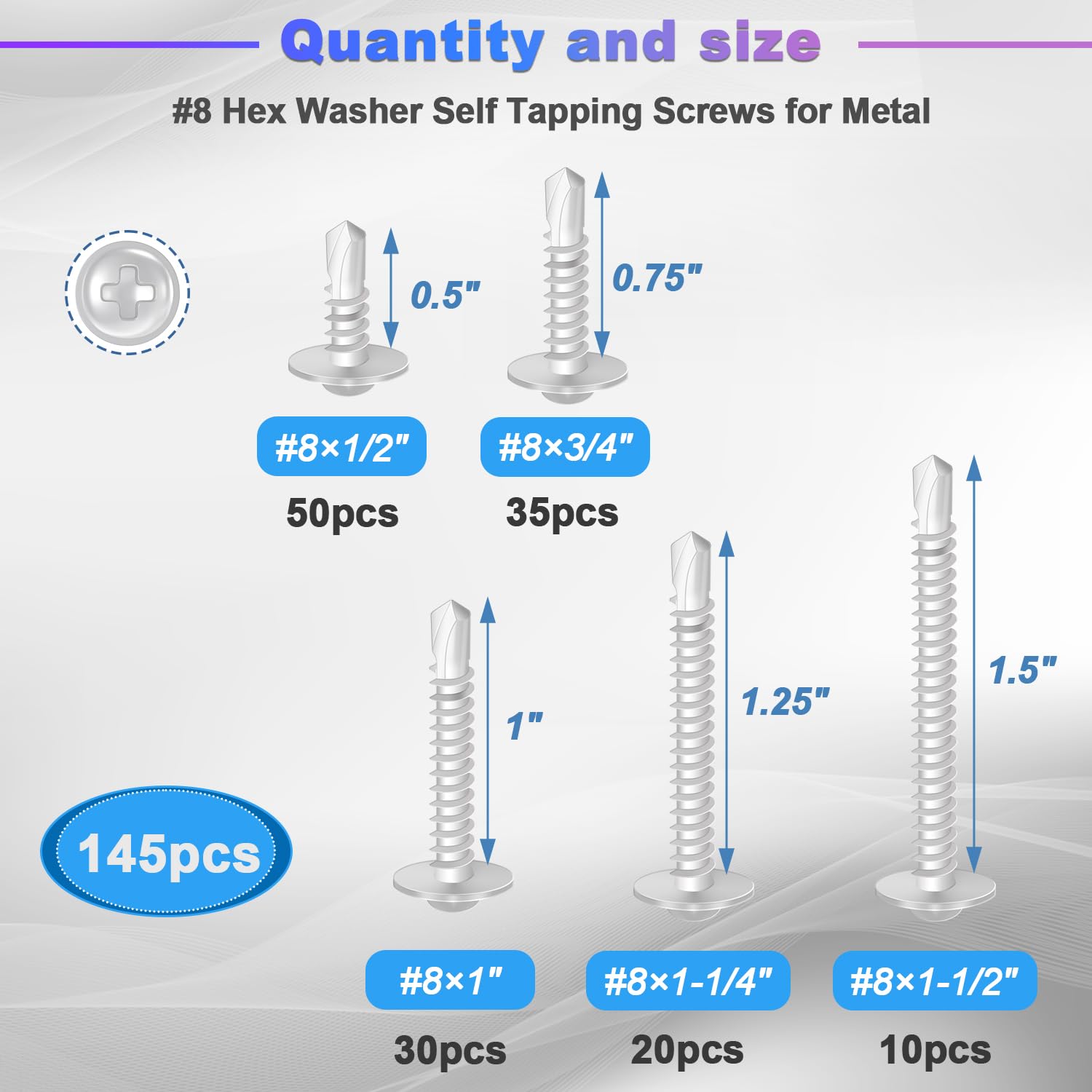 Snapklik.com : Mxuteuk 410 Stainless Steel Self Tapping Screws For ...