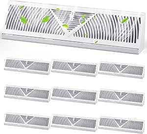 Yaocom 10 Pack Baseboard Register Vent 24 Inch Duct Opening Size Vent ...