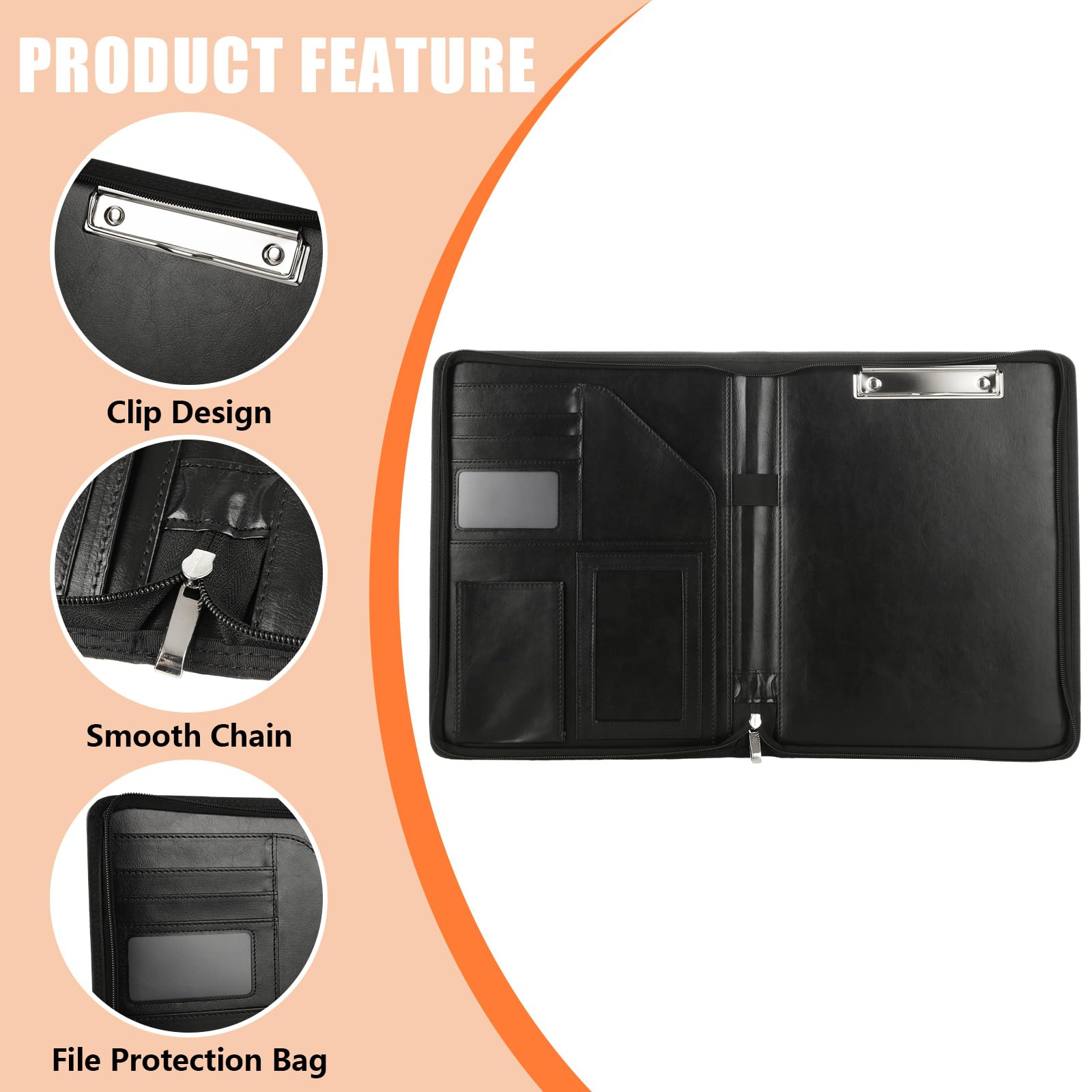 MUXHEL Portfolio Folder A4 Zipped Conference Folder A4 Portfolio Folder ...