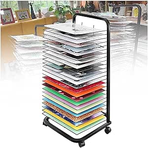 Amazon.com: Mobile Art Drying Rack,Foldable Floor-Standing Easel,Black ...