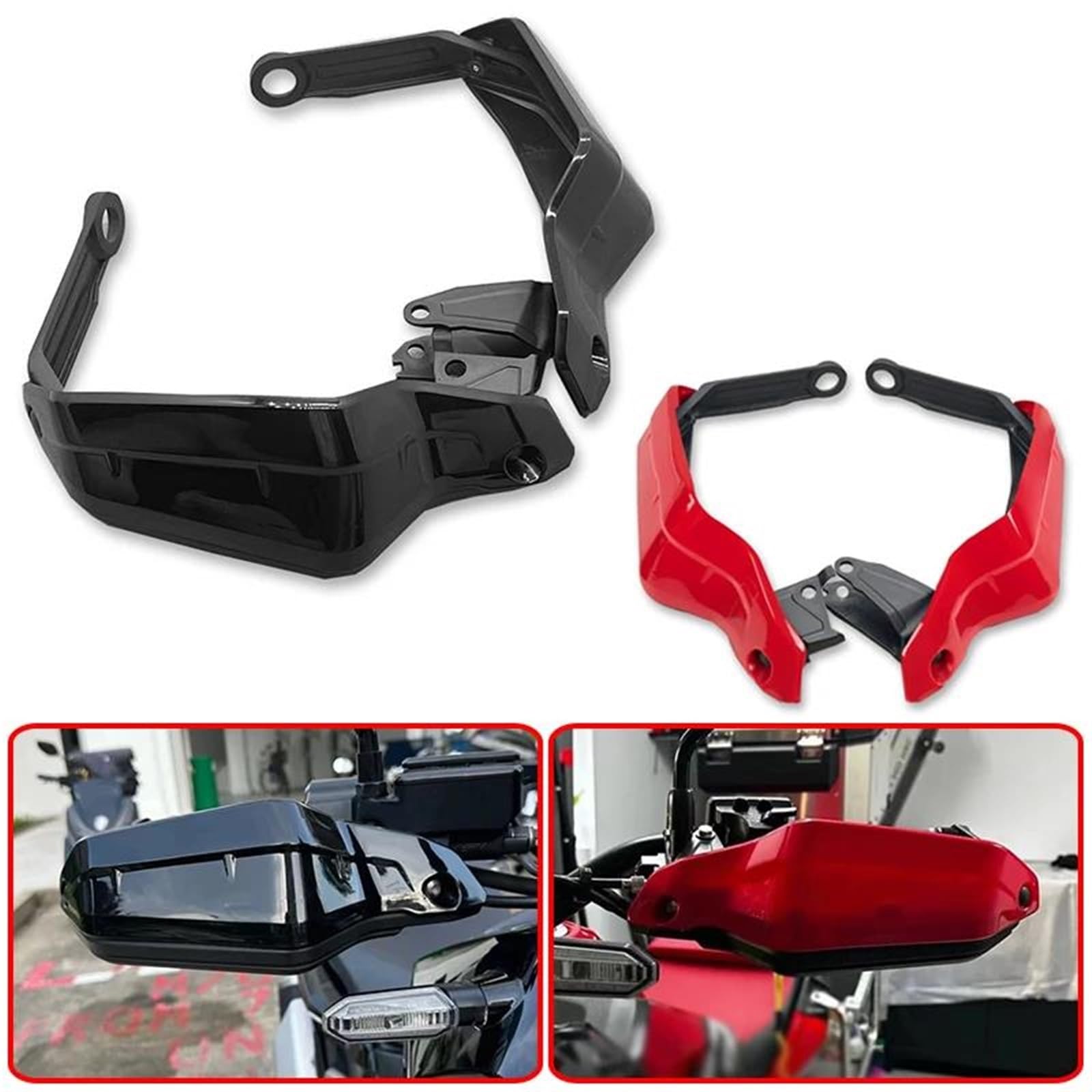 Black Handguards With Brackets Motorcycle Handguard Wind Deflector For ...