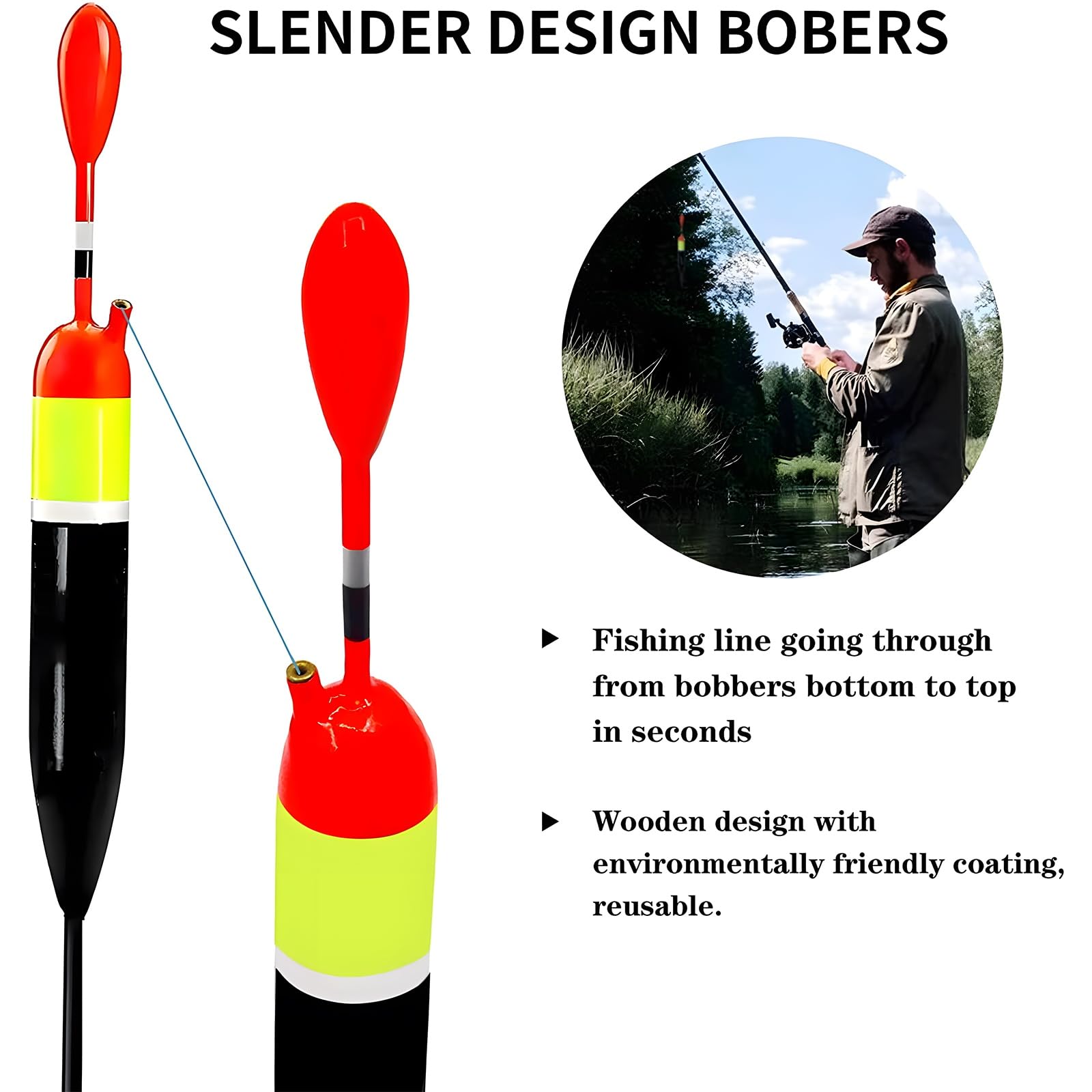 Snapklik.com : Fishing Slip Bobber Float Kit,Balsa Slip Corks And 60pcs ...