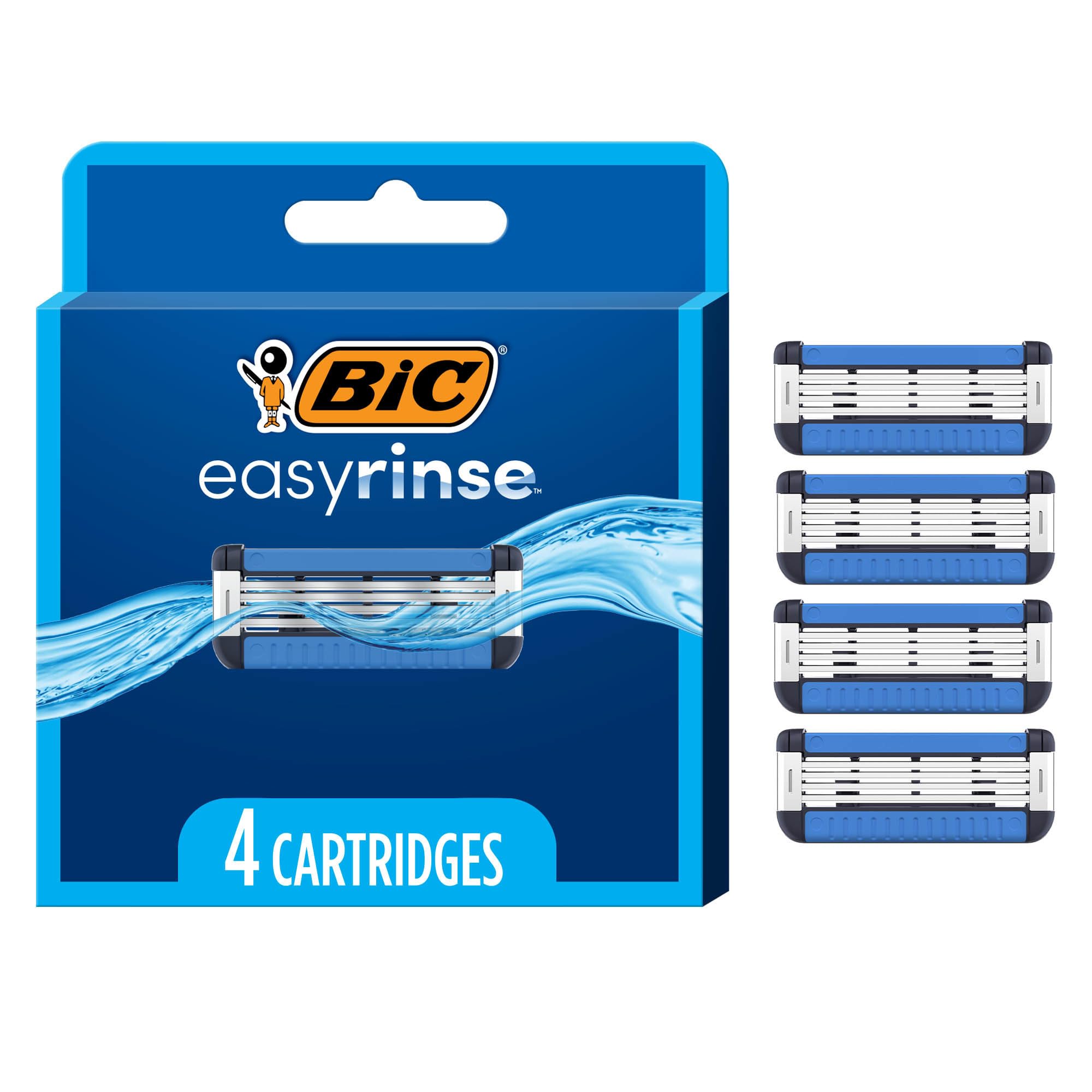 Amazon.com: BIC EasyRinse Anti-Clogging Men's Razor Refills, Razor ...