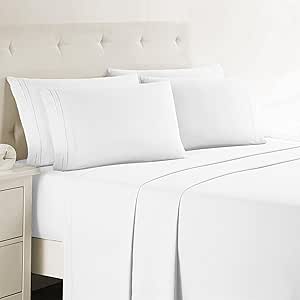 Clara Clark - Sábanas, Juego de sábanas, 6 Piezas, Blanco, Queen, 1 ...