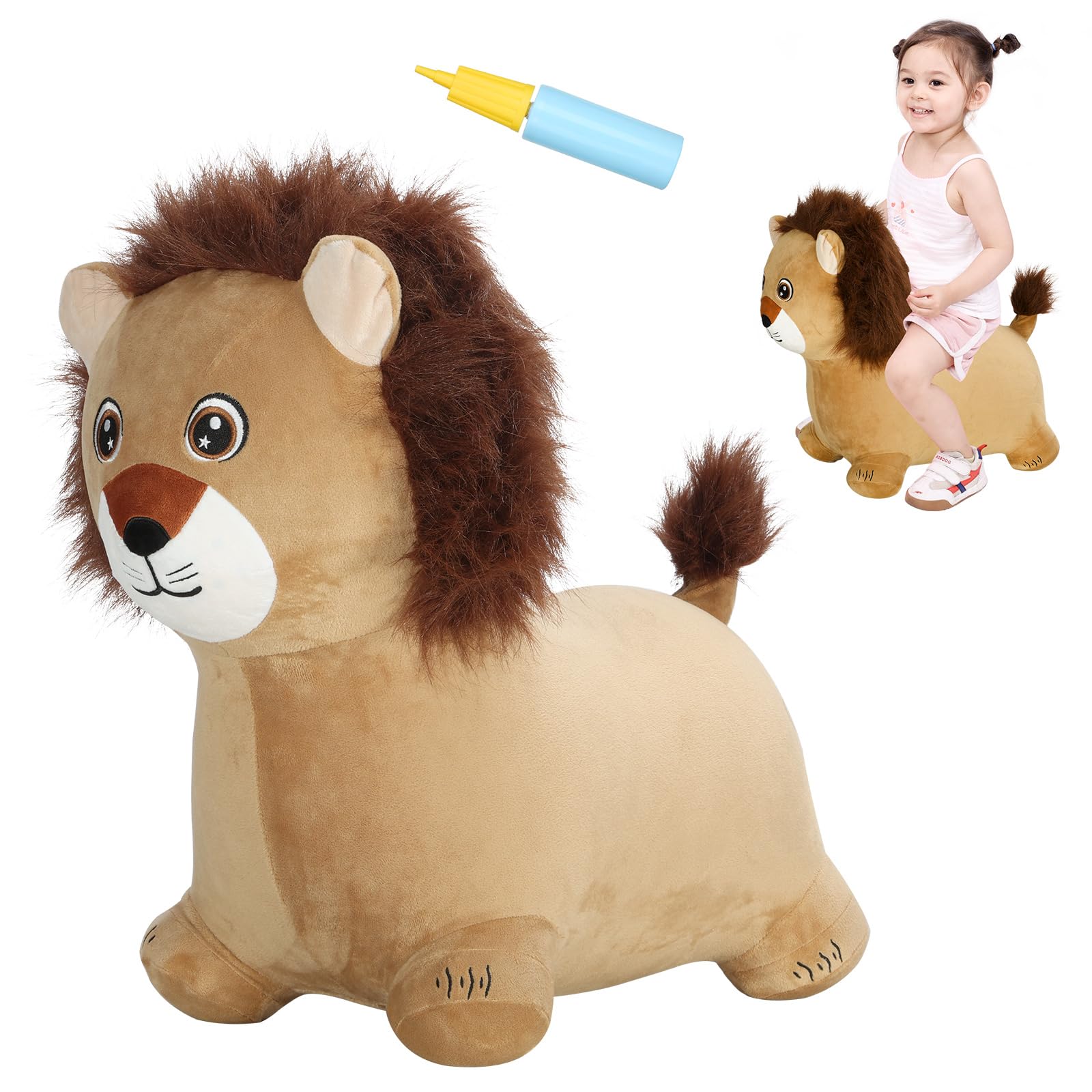 Amazon.com: INPANY Lion Bouncy Horse Hopper Toys, Toddlers Plush ...