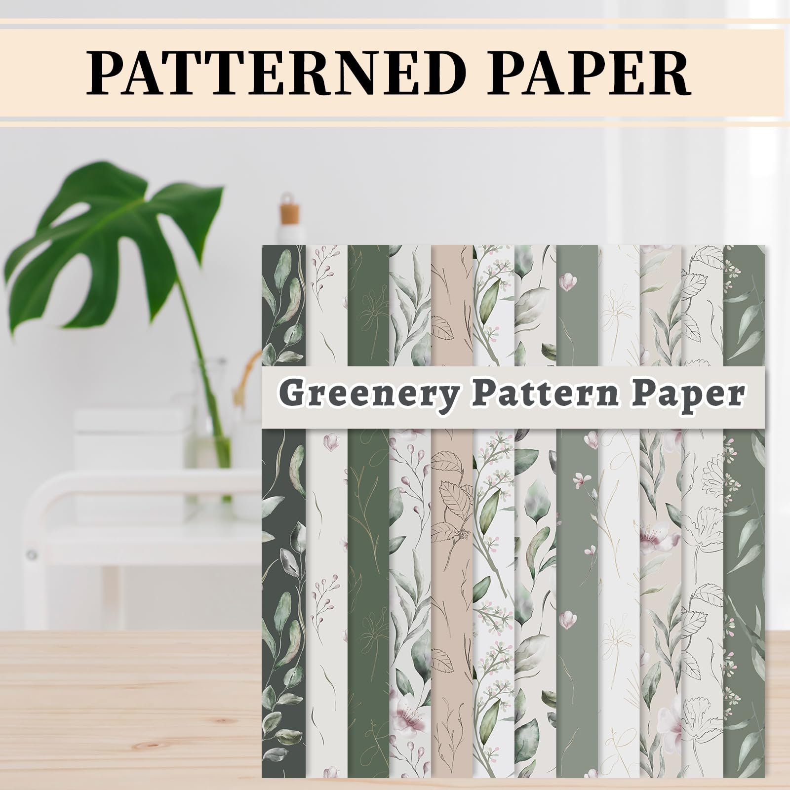 Snapklik.com : JarThenaAMCS 24 Sheet Greenery Pattern Paper Green ...