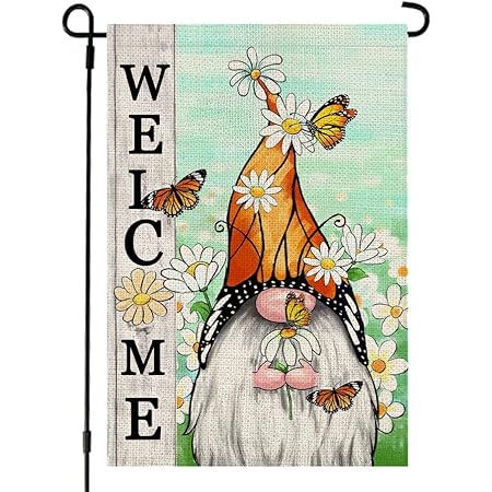 Amazon.com: Toland Home Garden 1112626 Welcome Swing Gnome Spring Flag ...